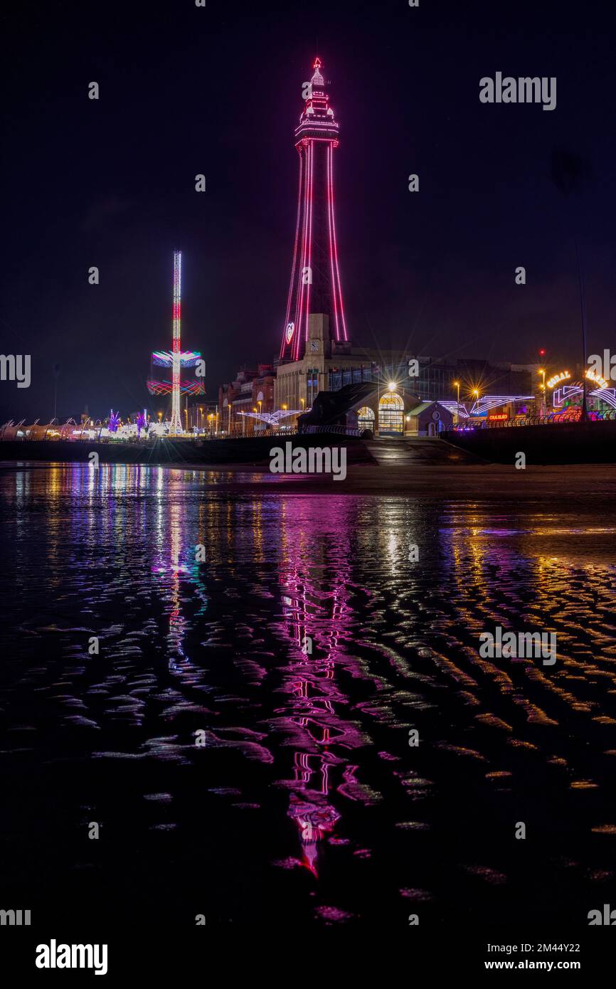 Blackpool, Lancashire, united kingdom.Blackpool Tower and illuminations ...