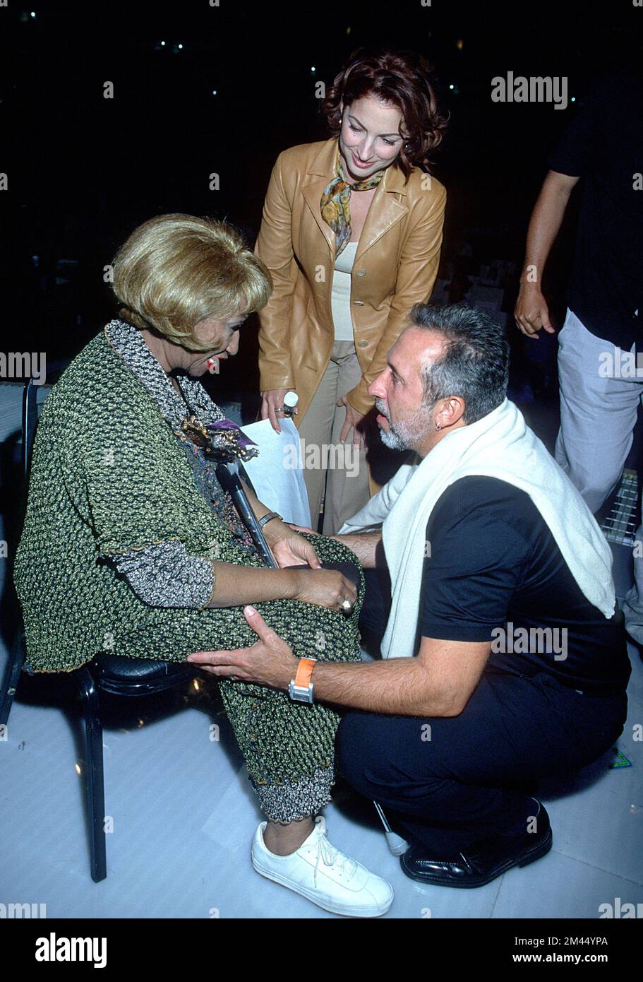 Celia Cruz, Gloria & Emillio Estefan at the Latin Grammy rehearsals ...