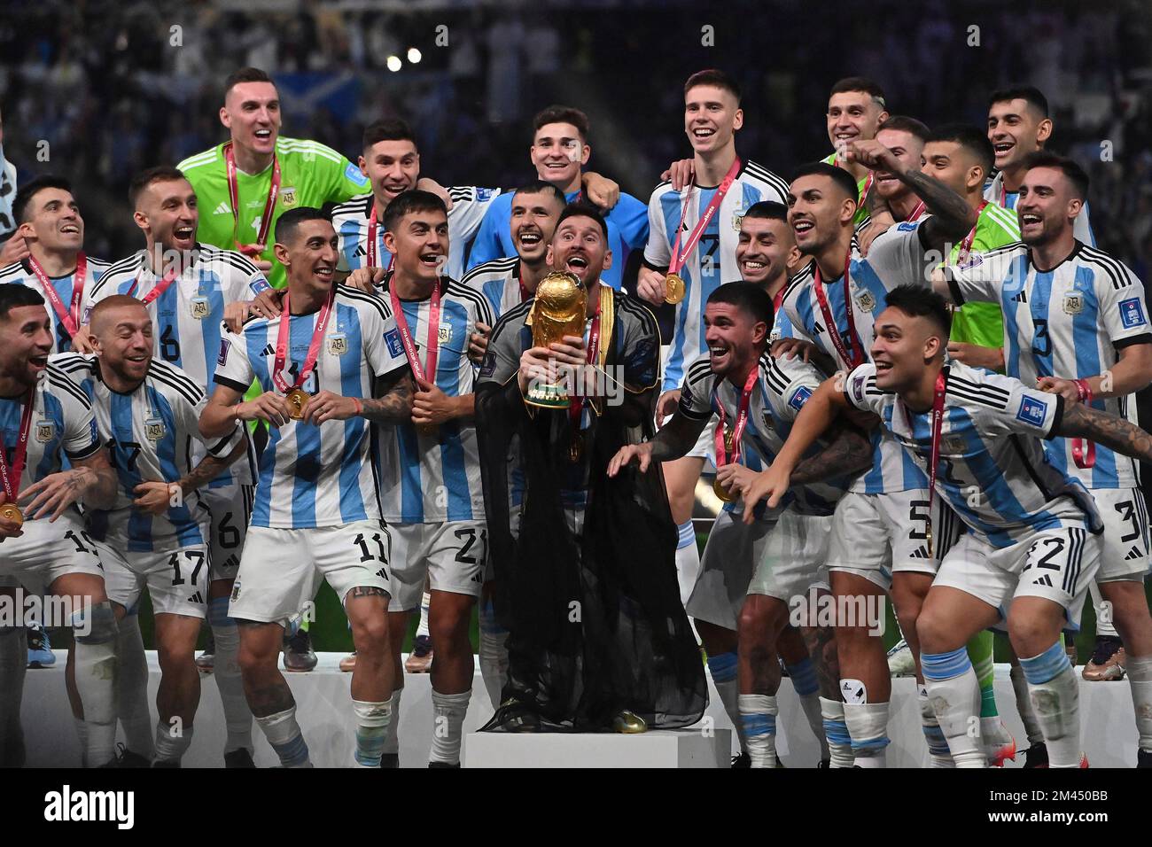 Lusail, Qatar, 18/12/2022, Award ceremony, Lionel MESSI (ARG) with cup ...