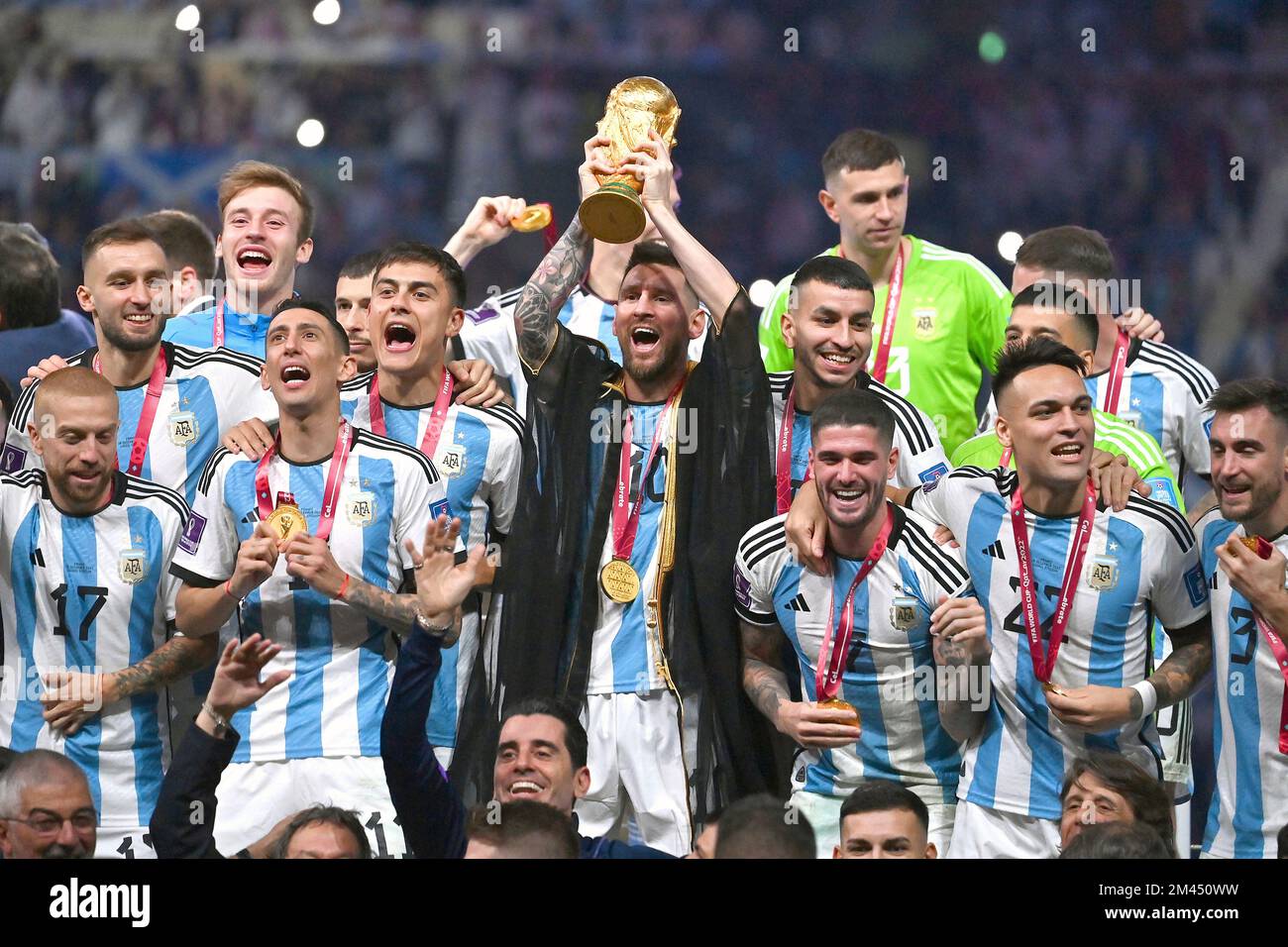 Lusail, Qatar, 18/12/2022, Award ceremony, Lionel MESSI (ARG) with cup ...