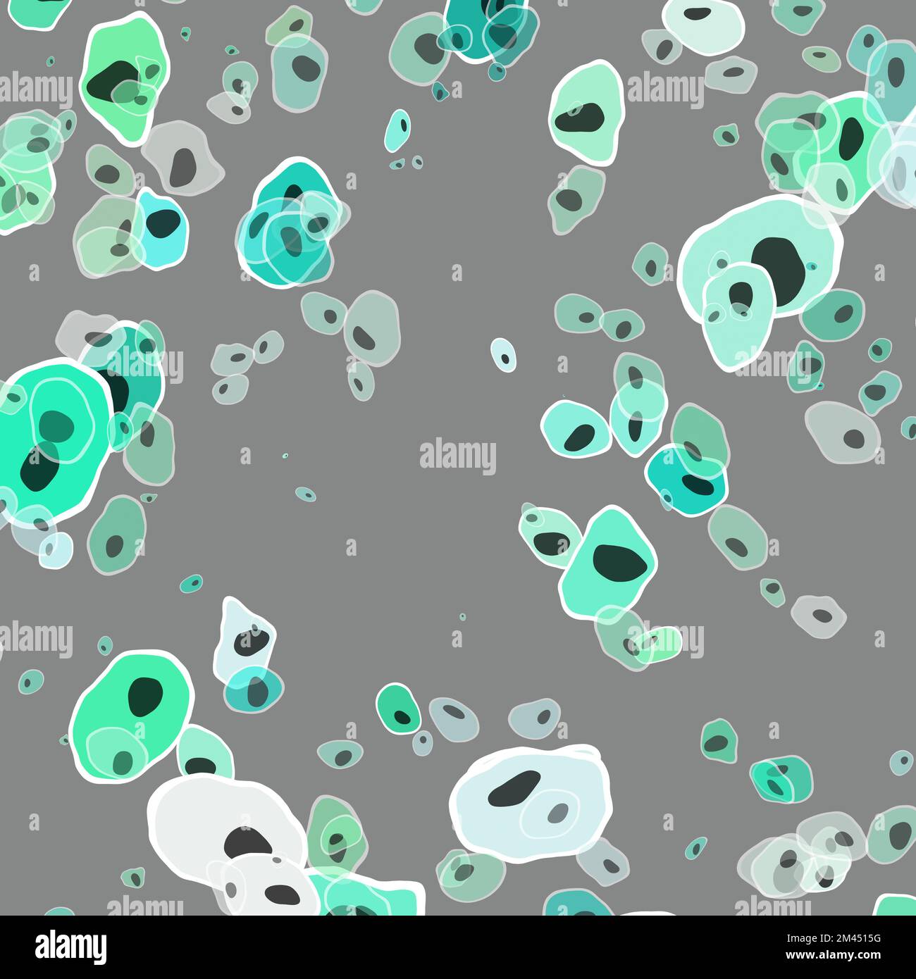 Abstract cell of virus or pathogenic bacterium under microscope ...