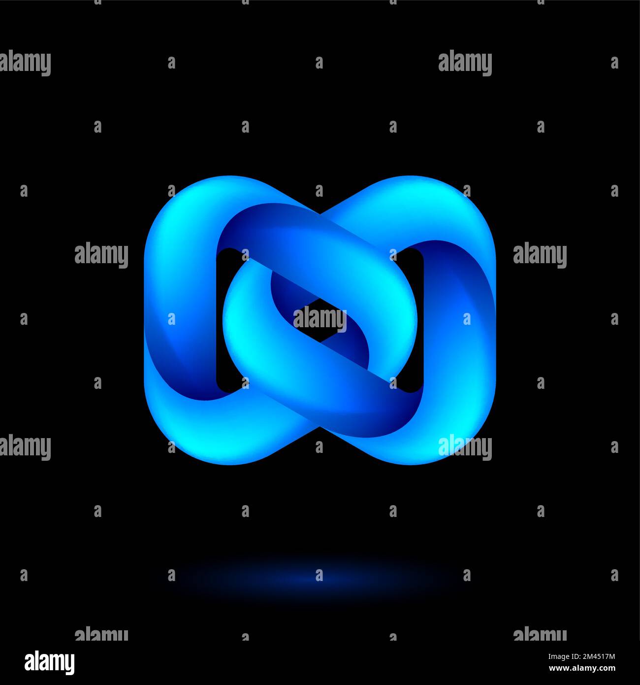 Abstract Blue Model of Geometric Torus Knot Object. Illustration for ...