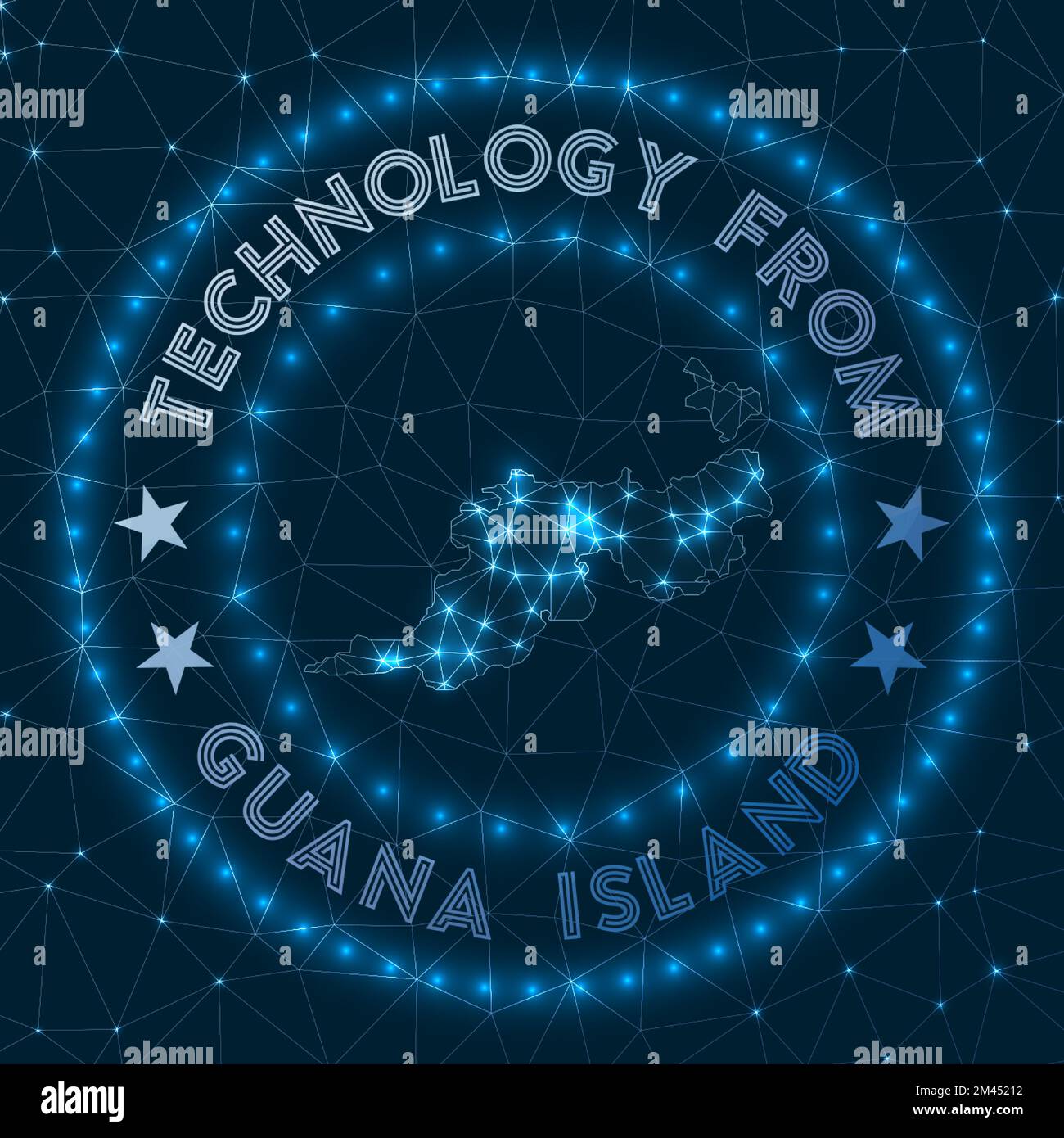 Technology From Guam Island. Futuristic geometric badge. Technological ...