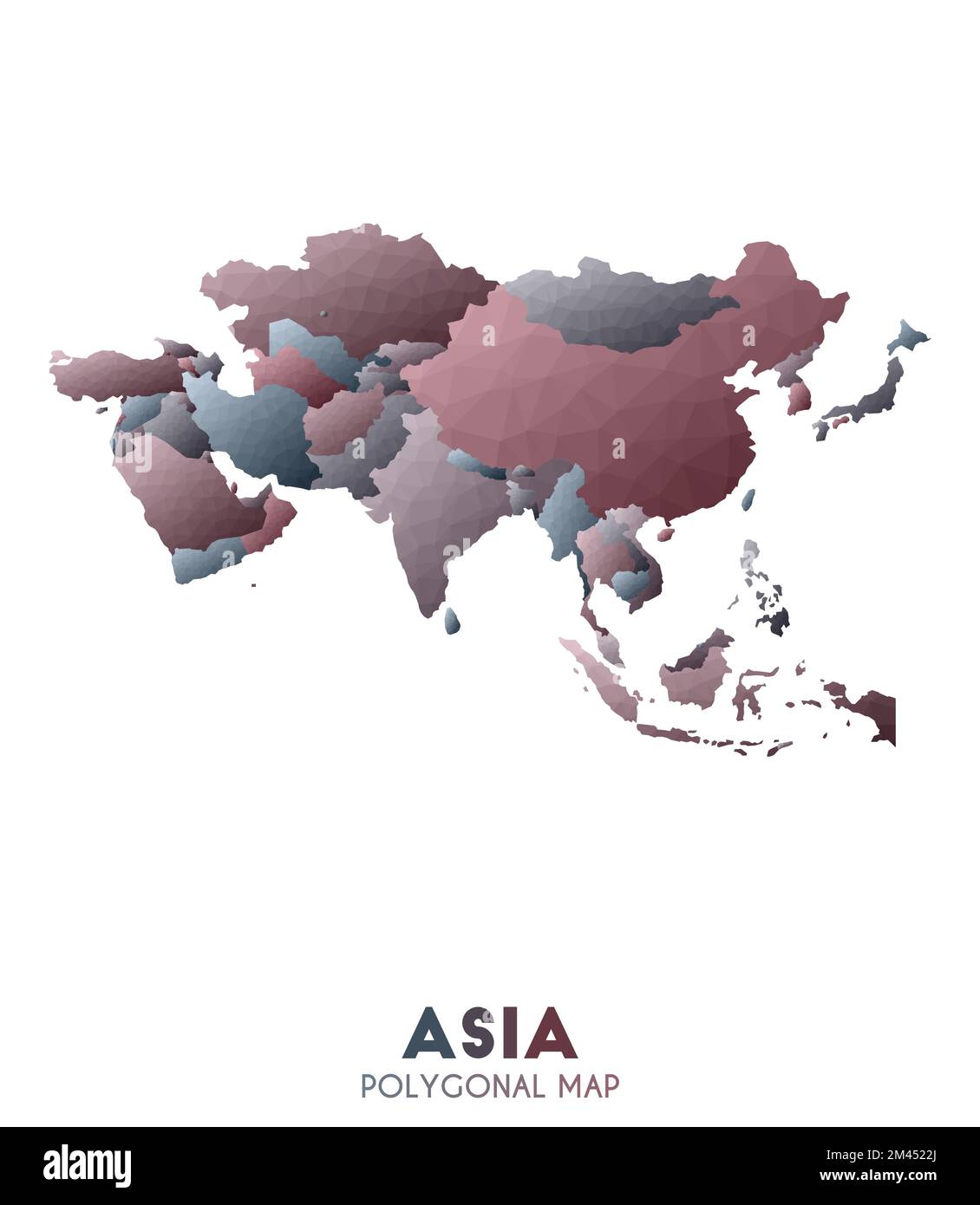 Asia Map. Actual low poly style continent map. Divine vector ...