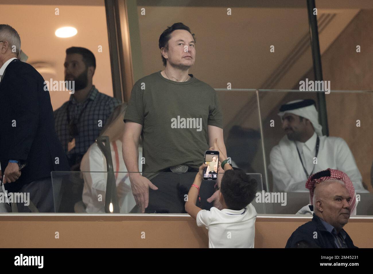 Doha, Qatar. 19/12/2022, Elon Musk during the FIFA World Cup Qatar 2022 ...
