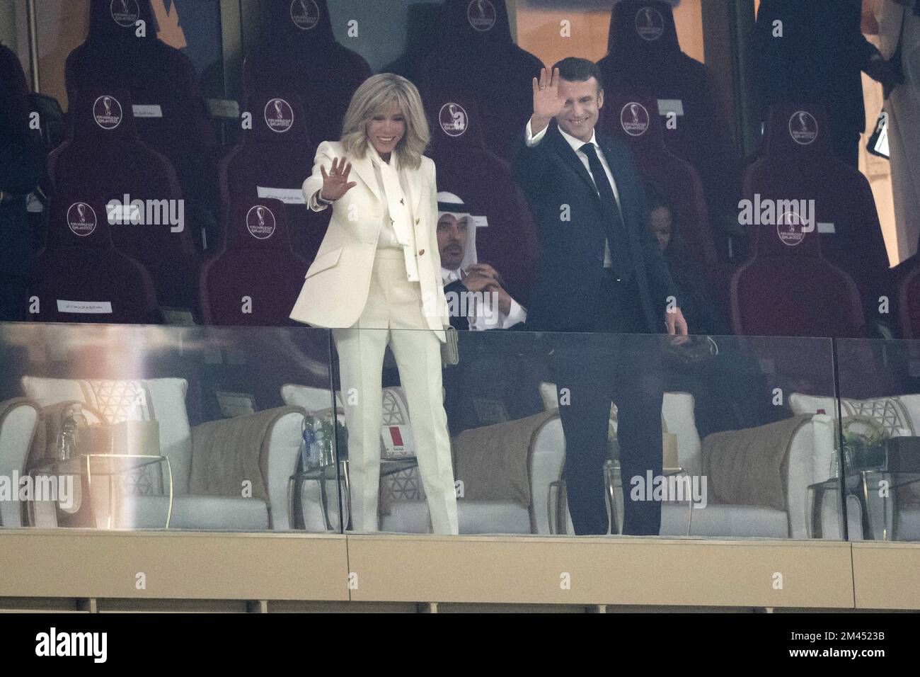 Doha, Qatar. 19/12/2022, French President Emmanuel Macron and his wife ...