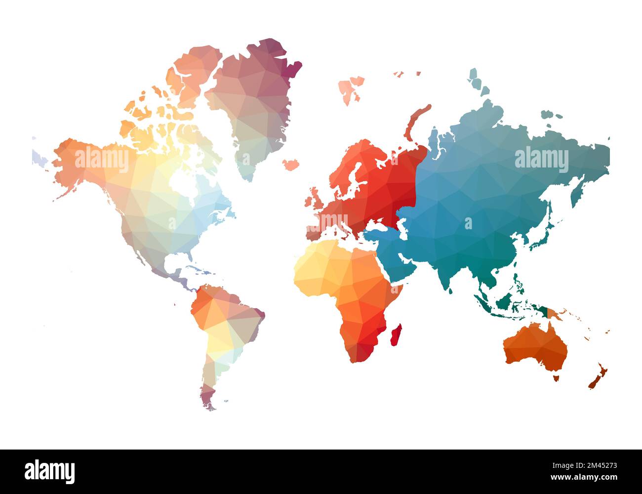 World Map in a bizarre low poly style. Vector illustration Stock Vector ...
