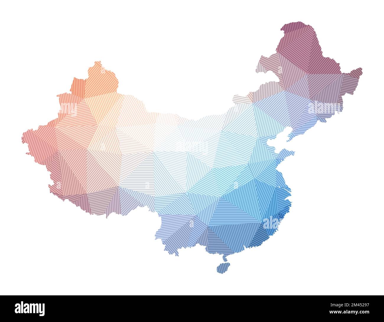 Map of China. Low poly illustration of the country. Geometric design ...