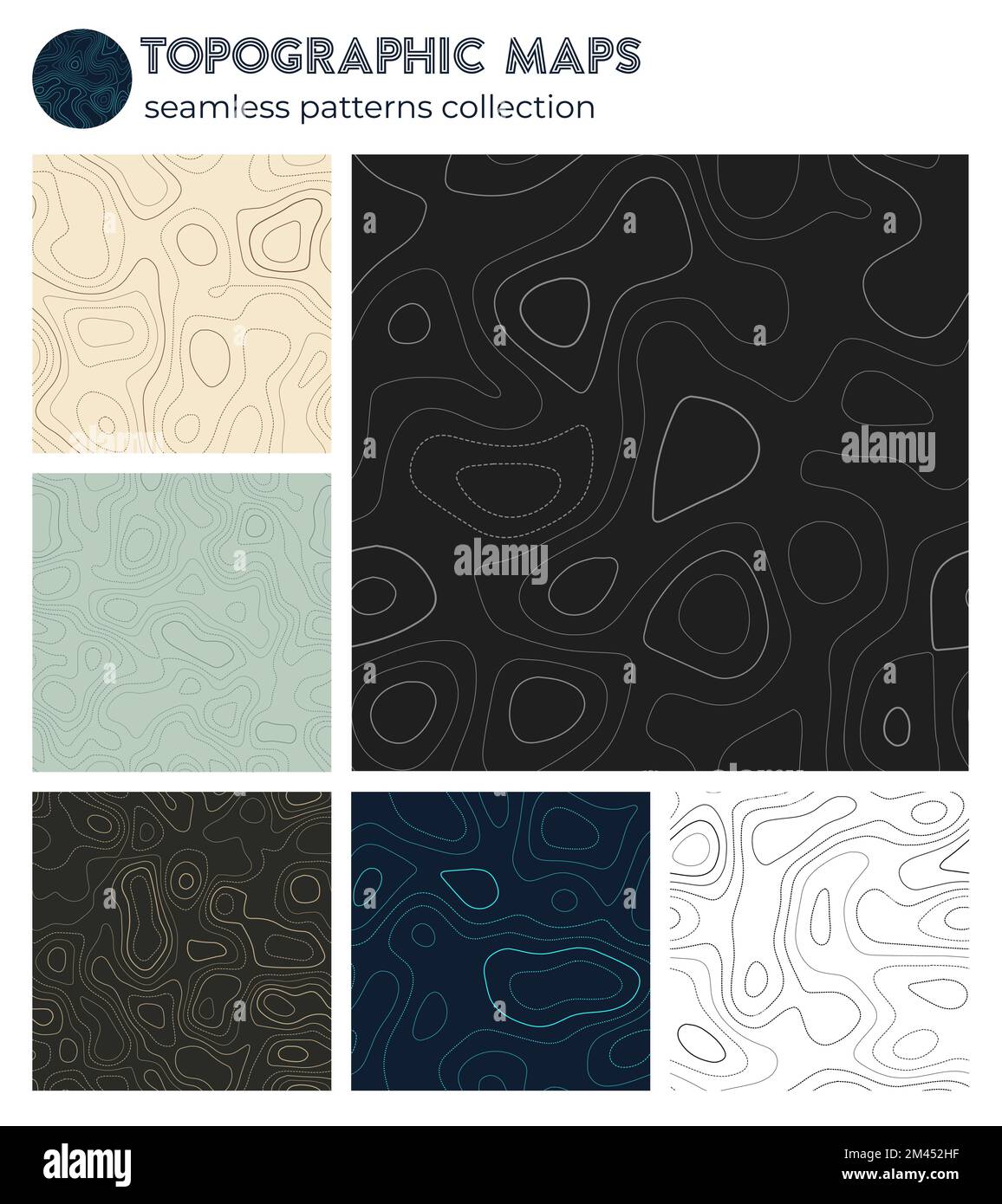 Topographic maps. Awesome isoline patterns, seamless design. Beautiful ...