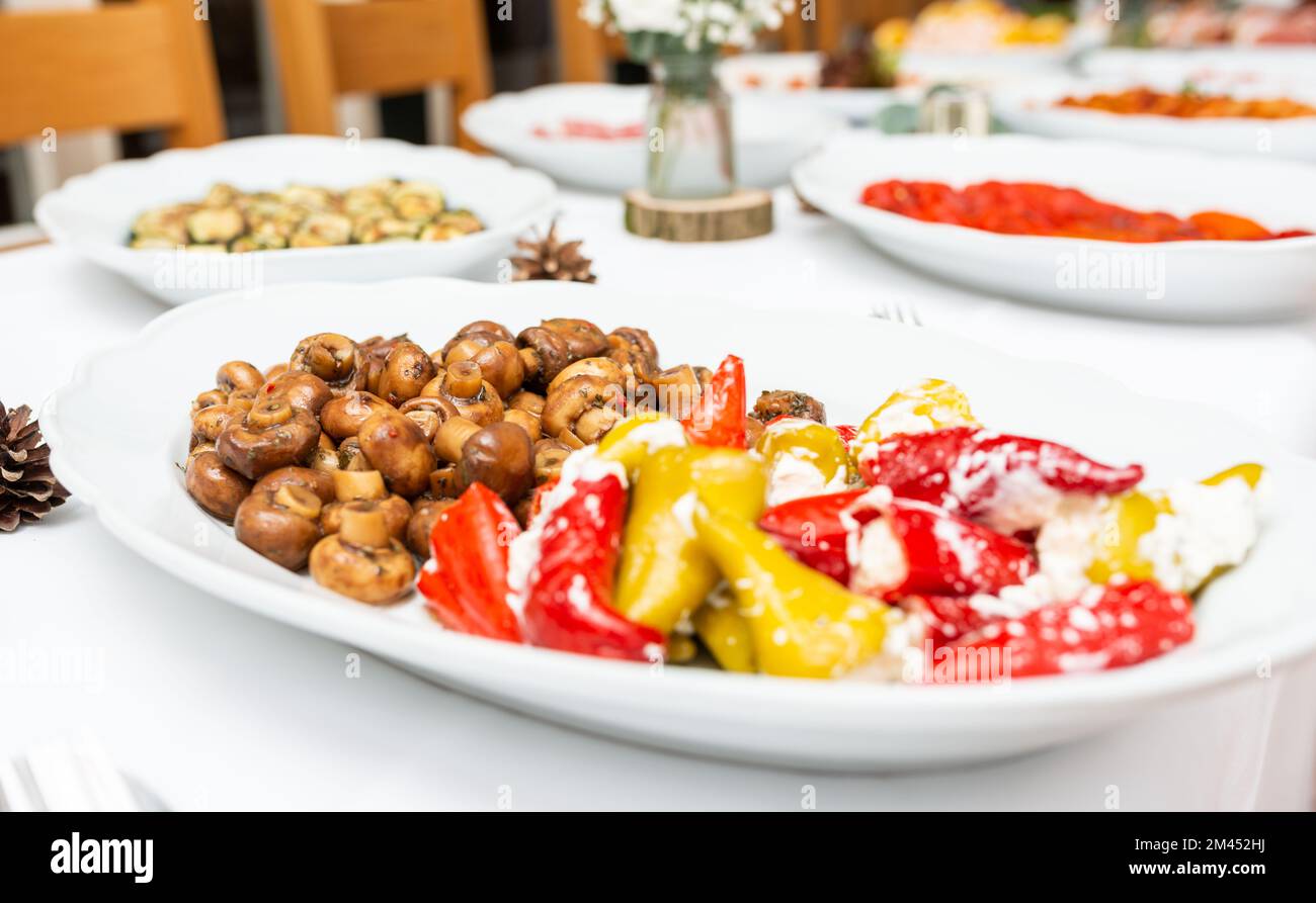 color image variations of antipasti corned beef serrano ham champignon ...