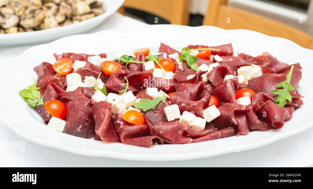 color image variations of antipasti corned beef serrano ham champignon ...