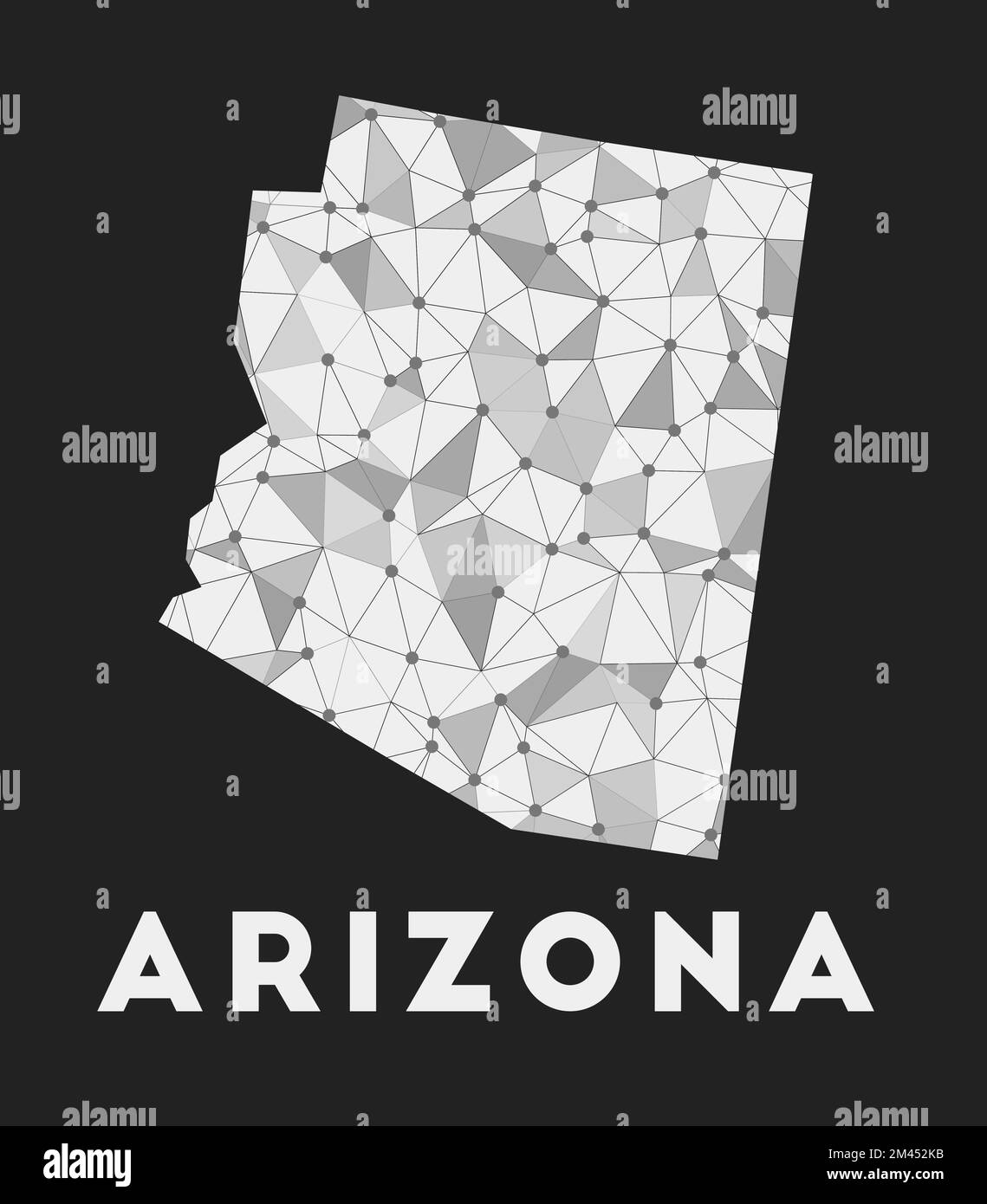 Arizona - communication network map of US state. Arizona trendy ...