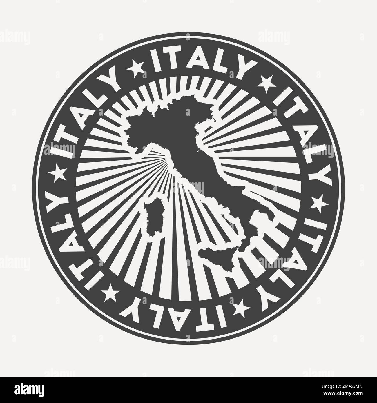 Italy round logo. Vintage travel badge with the circular name and map ...