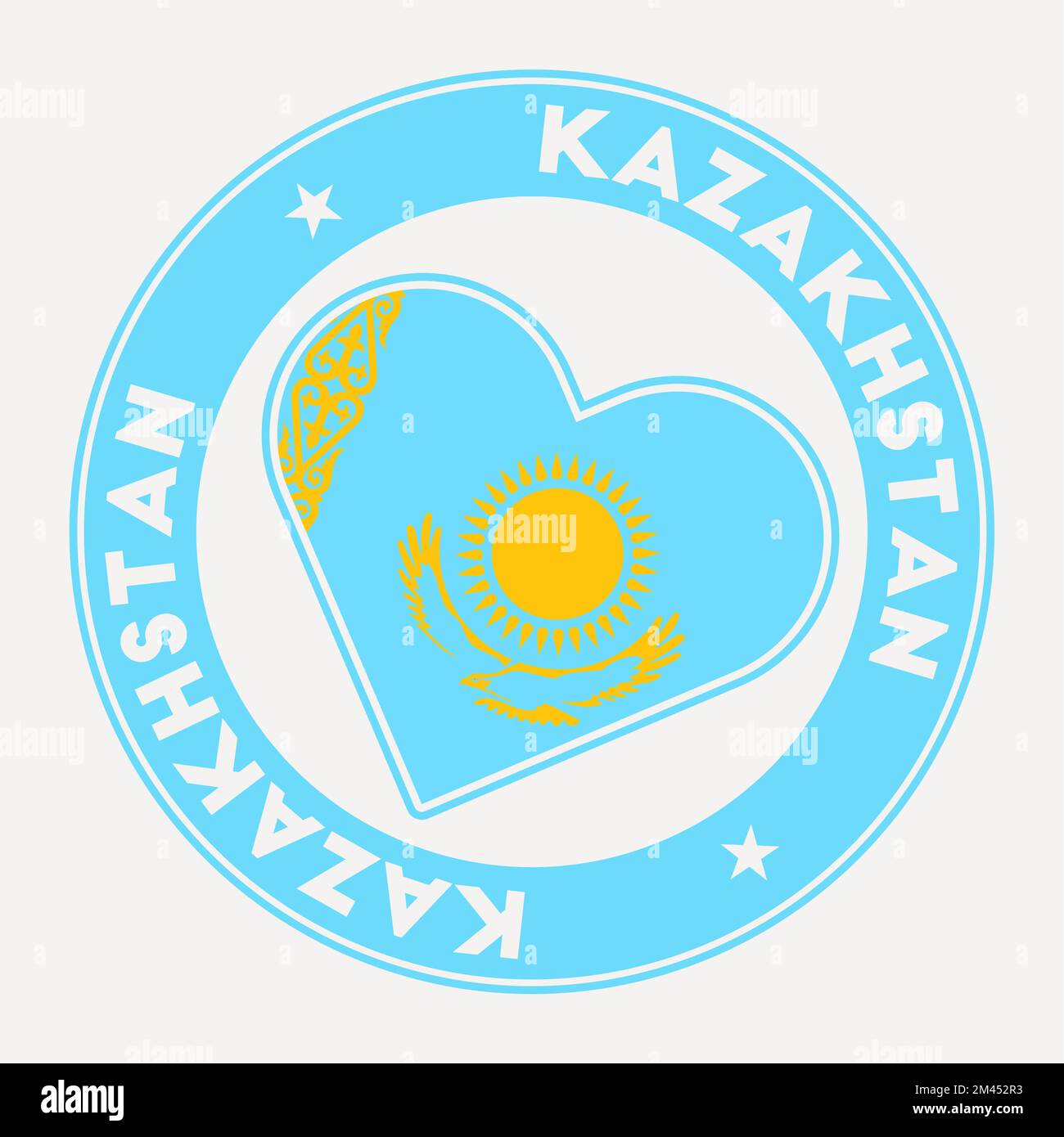 Kazakhstan heart flag badge. From Kazakhstan with love logo. Support ...