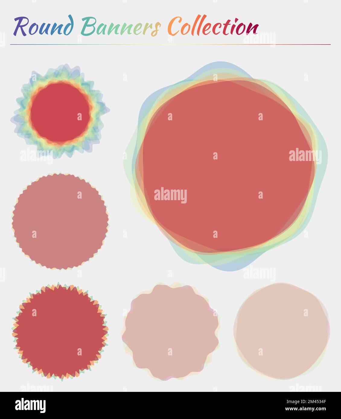 Round labels. Circular backgrounds in spectral colors. Trendy vector ...