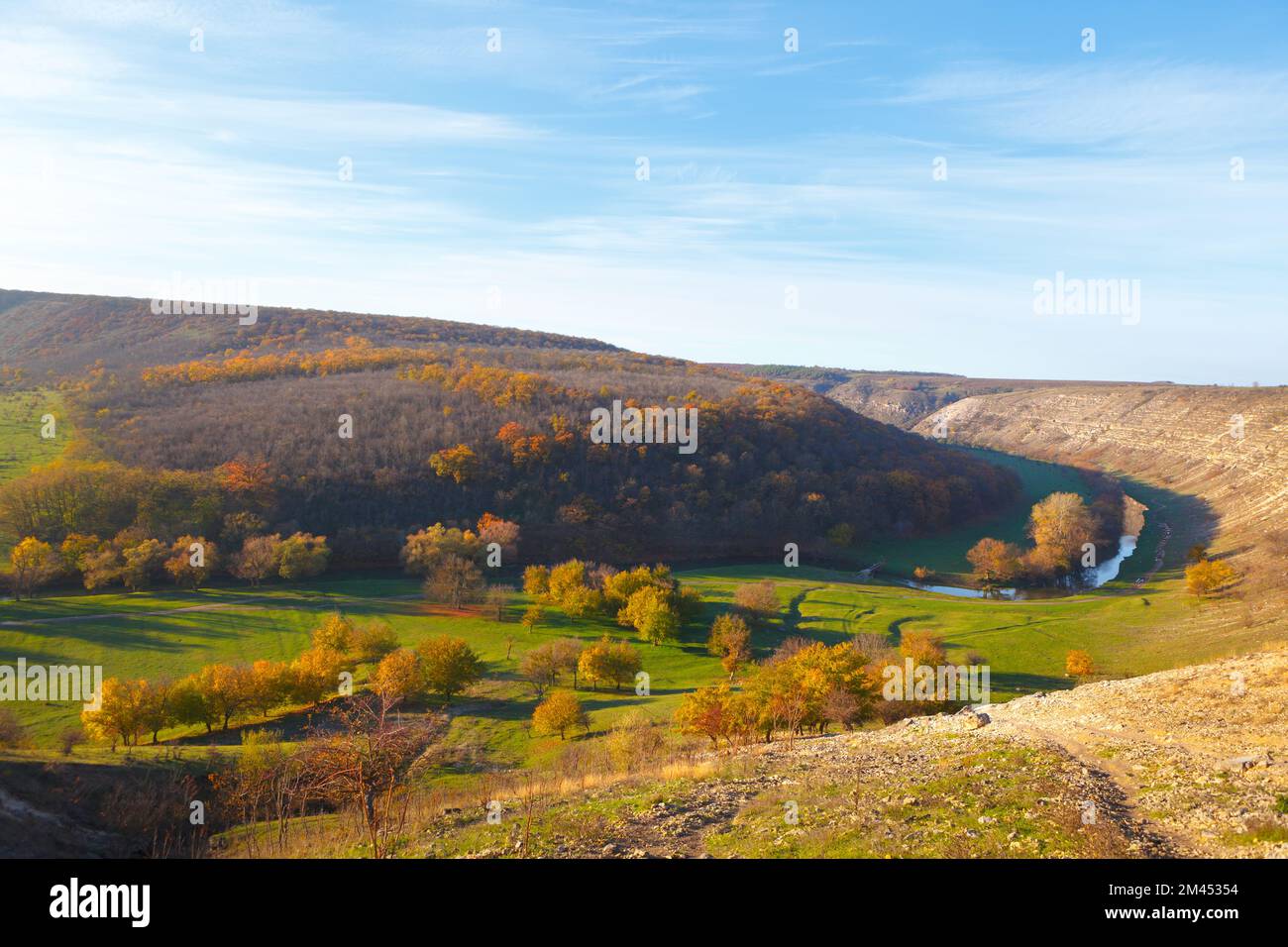 Aerial view overlooking forest hills hi-res stock photography and ...