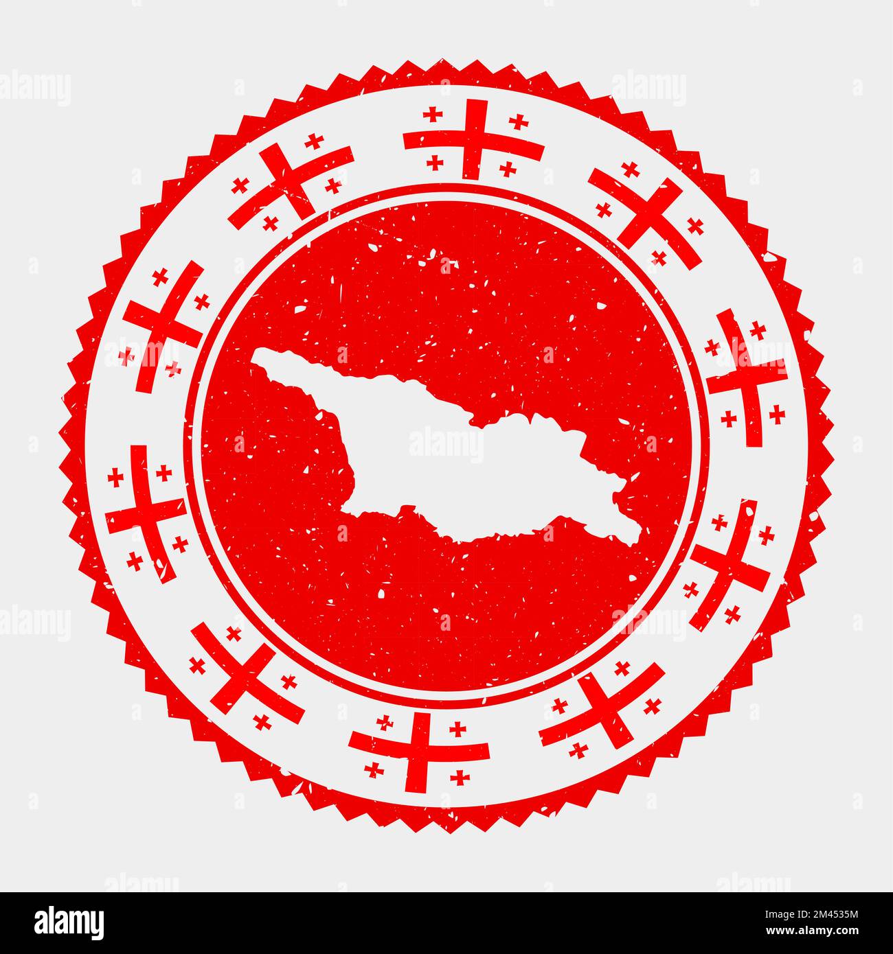 Georgia grunge stamp. Round logo with map and flag of Georgia. Country ...