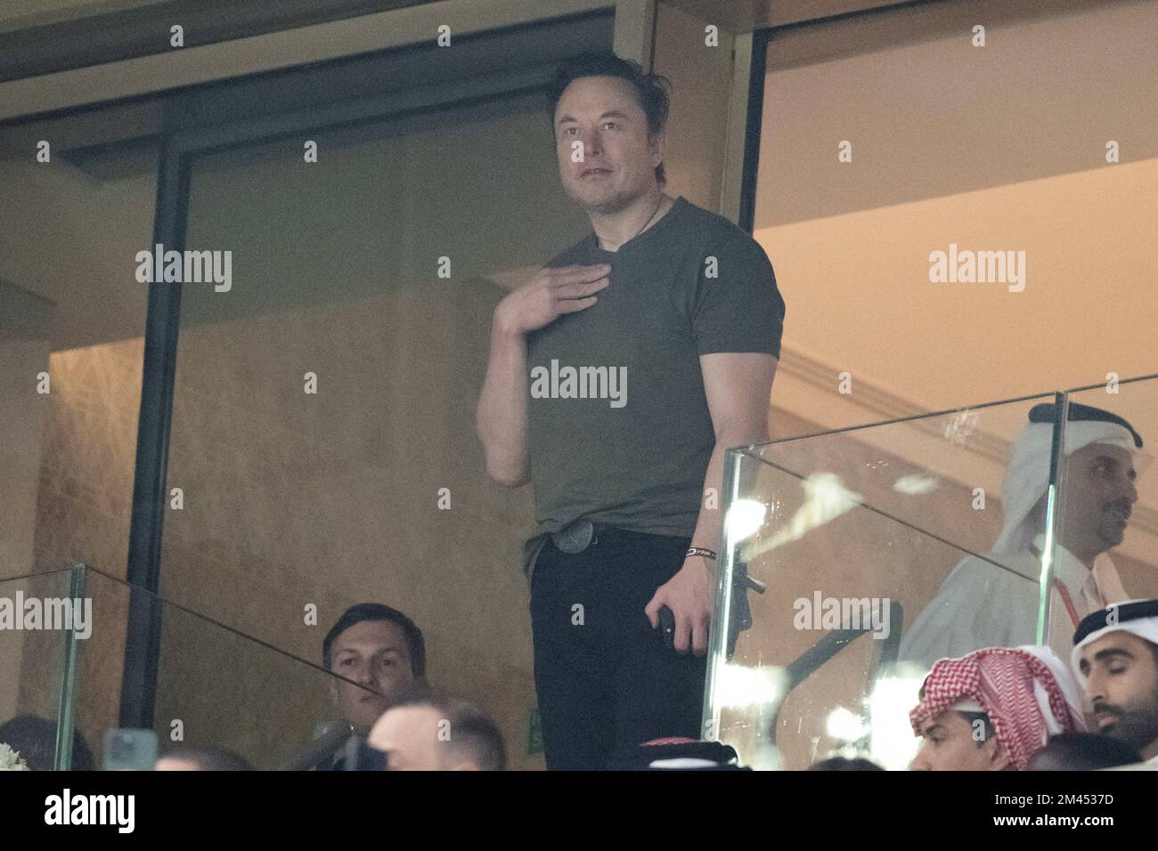 Doha, Qatar. 19/12/2022, Elon Musk during the FIFA World Cup Qatar 2022 ...