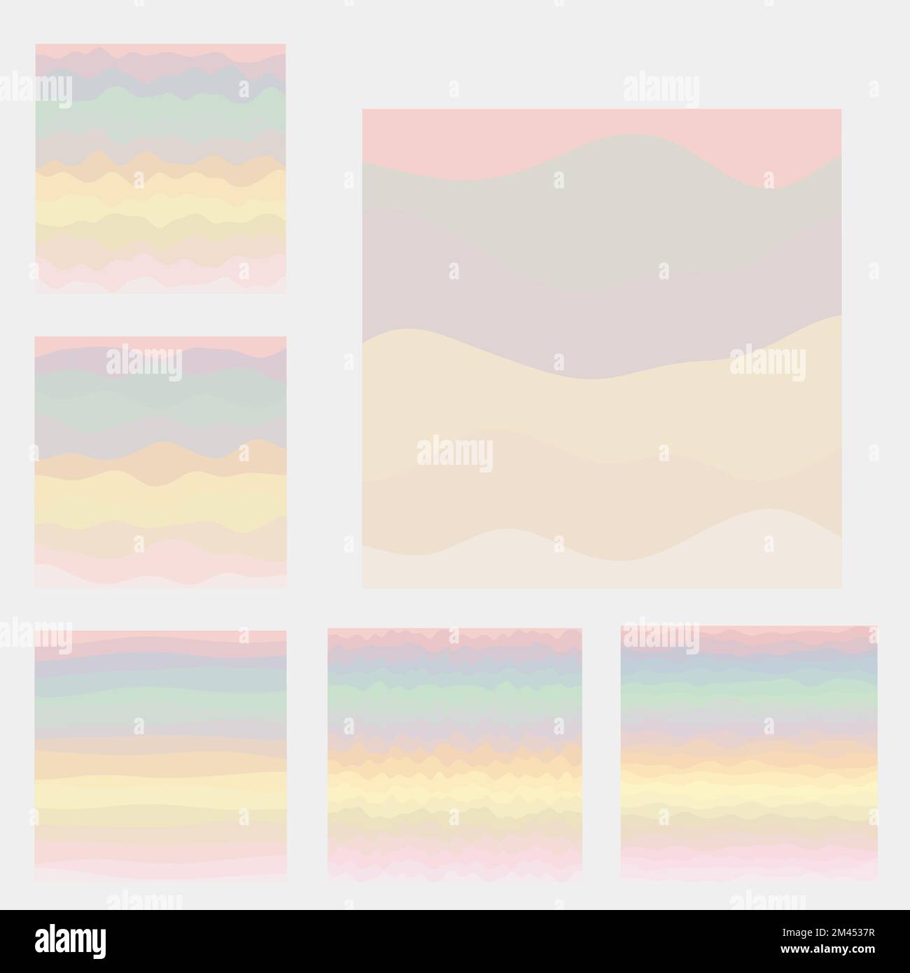 Abstract waves background collection. Curves in pastel colors. Artistic ...