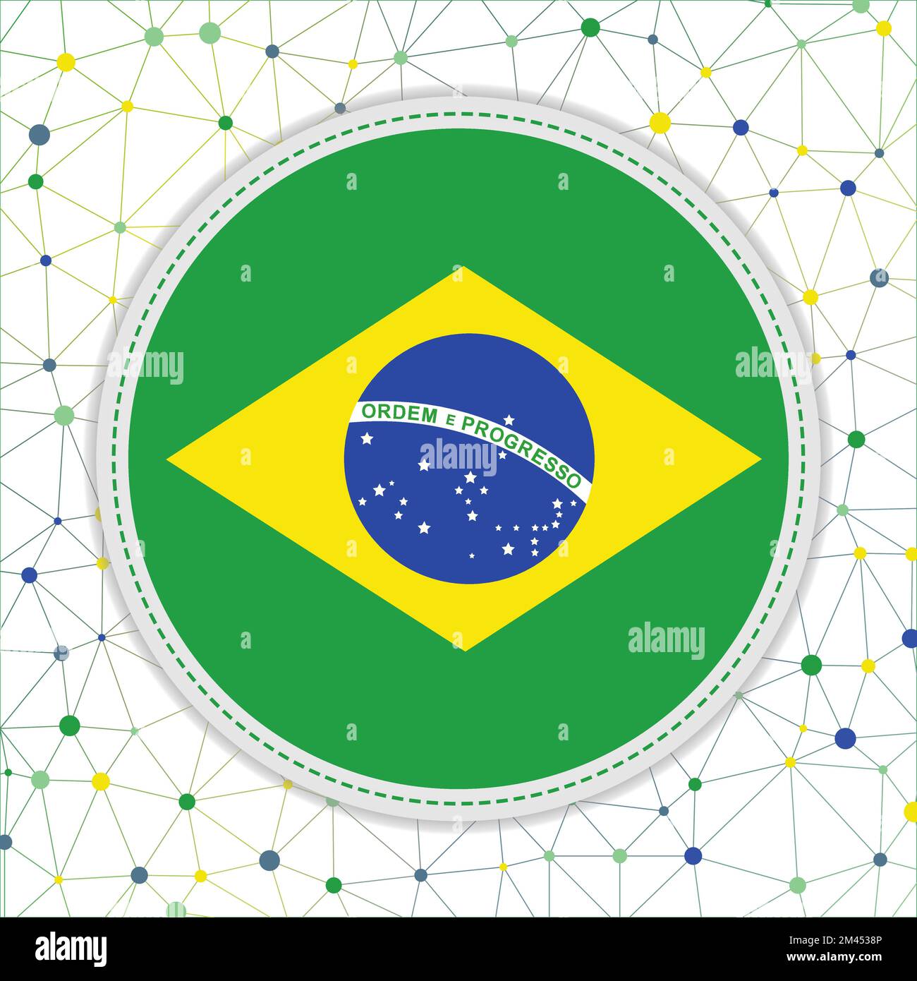 Flag of Brazil with network background. Brazil sign. Charming vector ...