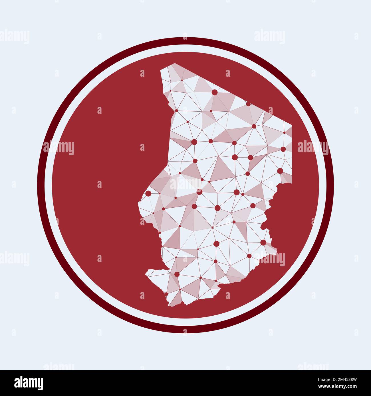 Chad icon. Trendy tech logo of the country. Geometric mesh round design ...