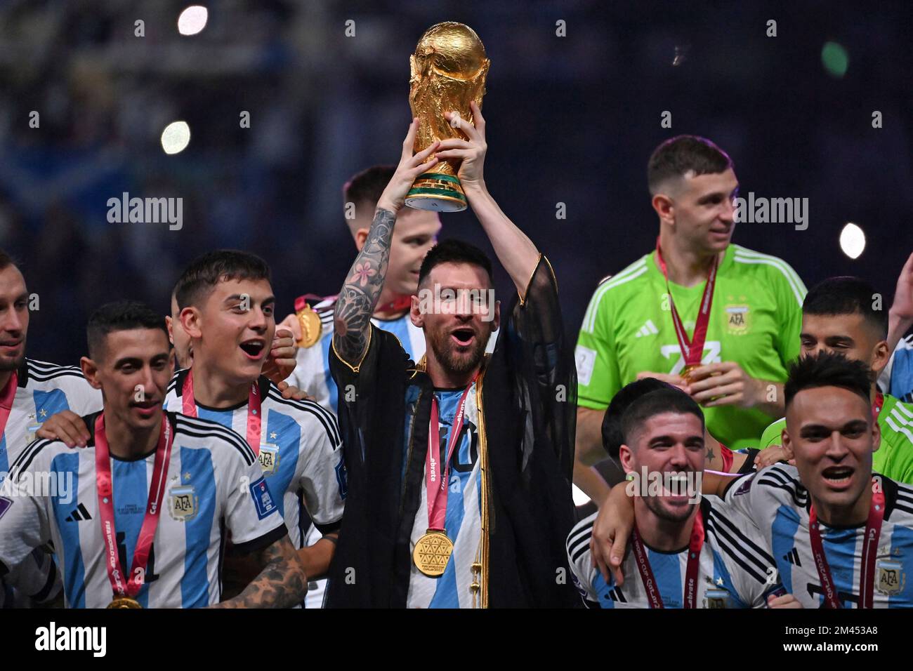 Lusail, Qatar, 18/12/2022, Award ceremony, Lionel MESSI (ARG) with cup ...