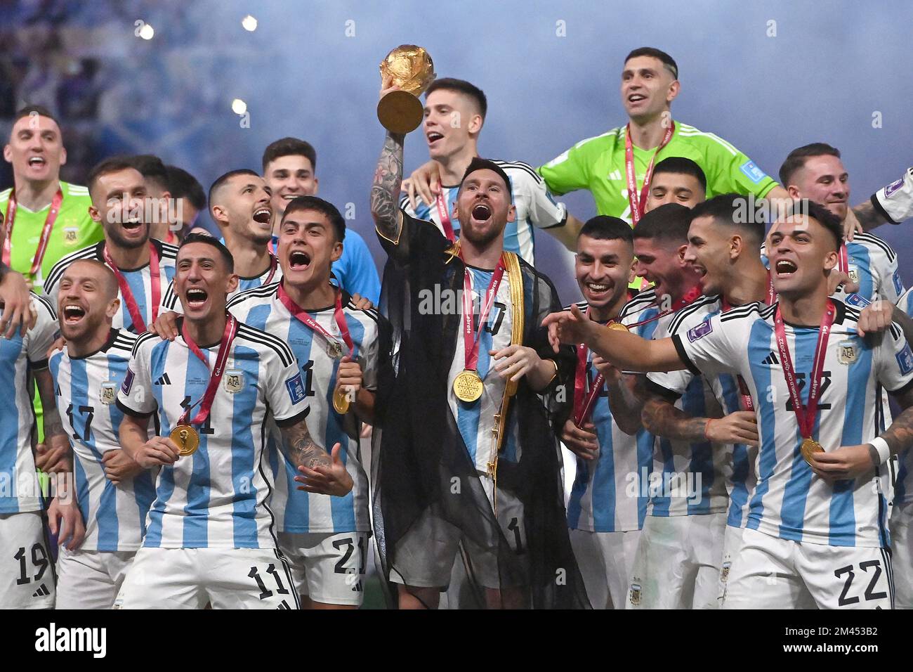 Lusail, Qatar, 18/12/2022, Award ceremony, Lionel MESSI (ARG) with cup ...