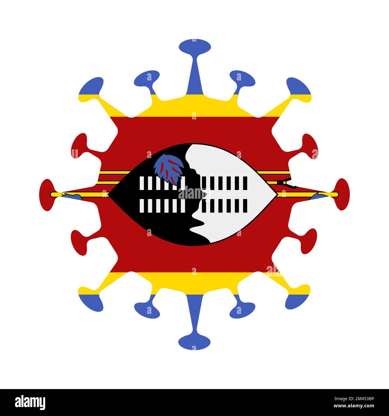 Flag of Eswatini in virus shape. Country sign. Vector illustration ...