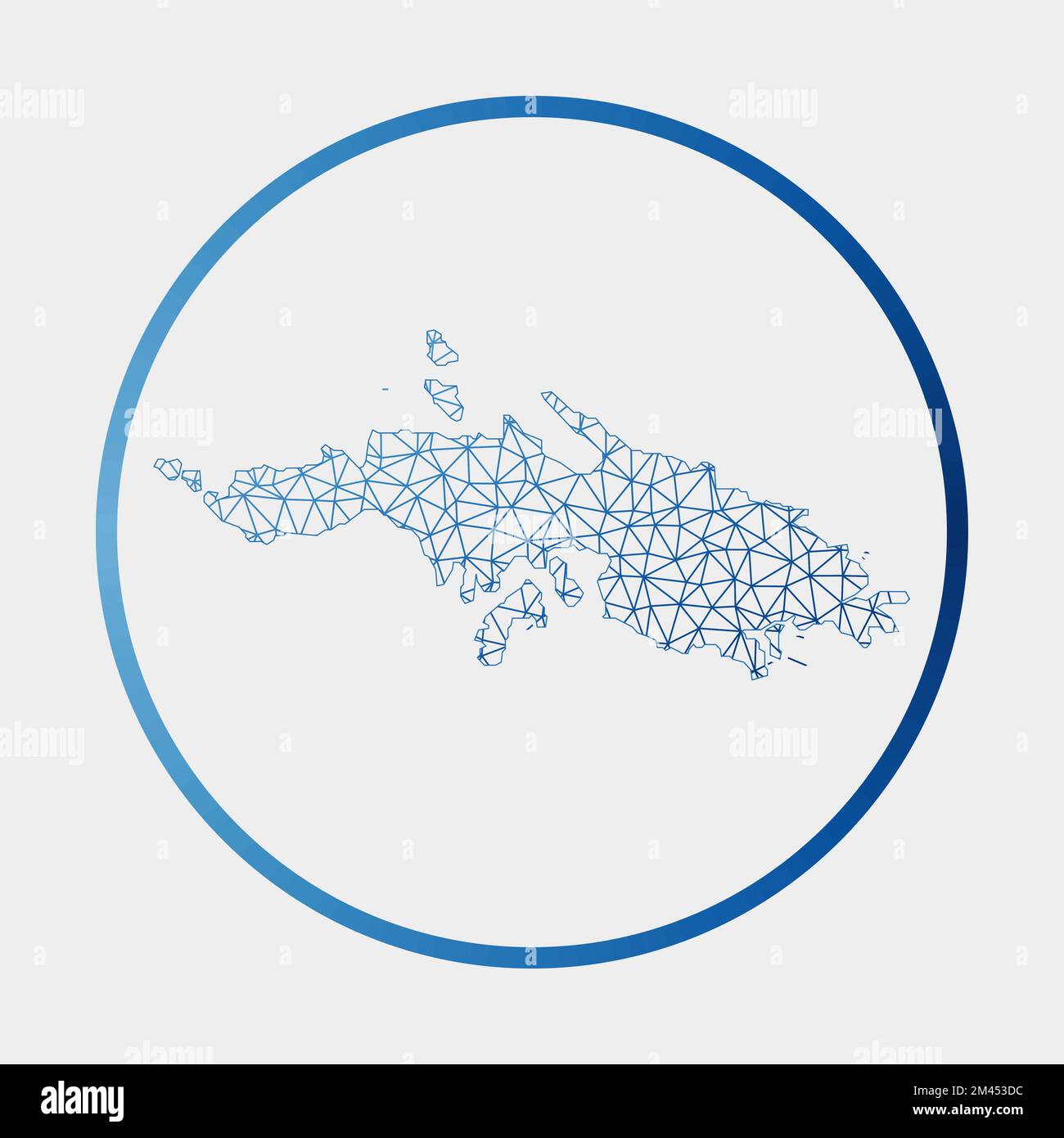 Saint Thomas icon. Network map of the island. Round Saint Thomas sign ...
