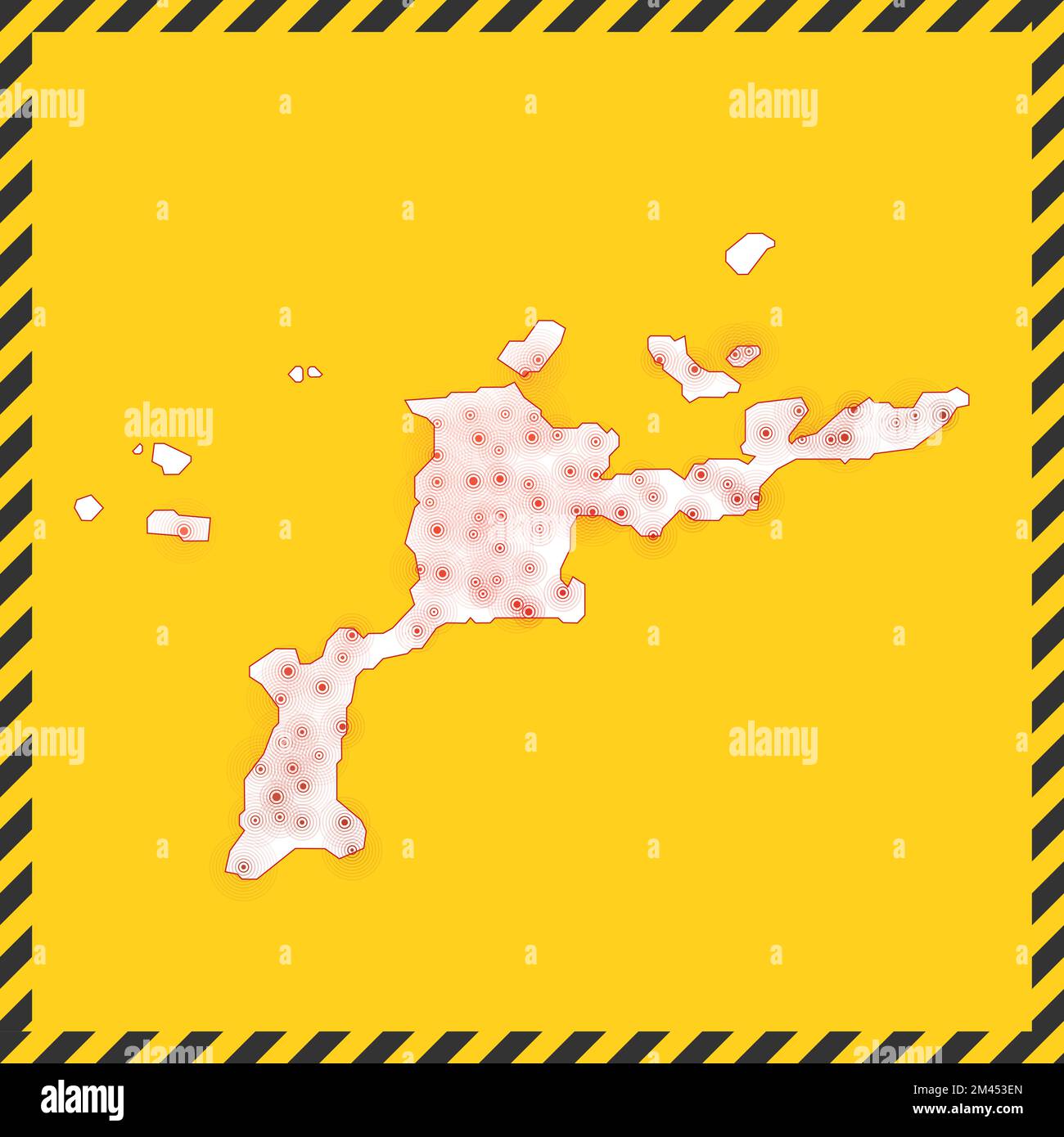 Virgin Gorda closed - virus danger sign. Lockdown island icon. Black ...