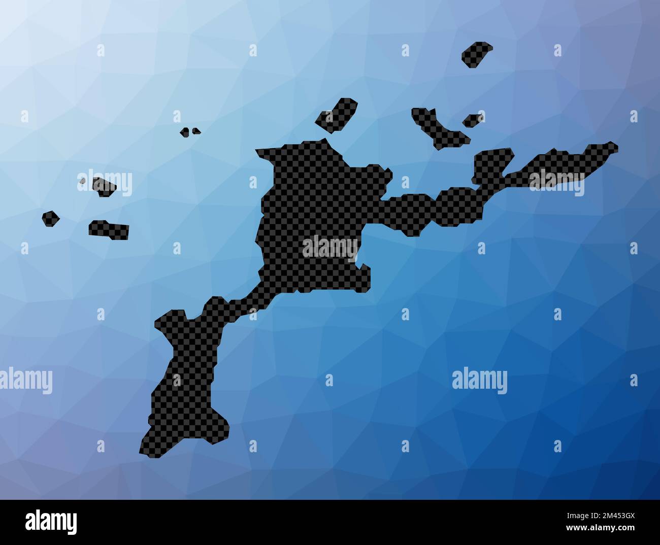 Virgin Gorda geometric map. Stencil shape of Virgin Gorda in low poly ...