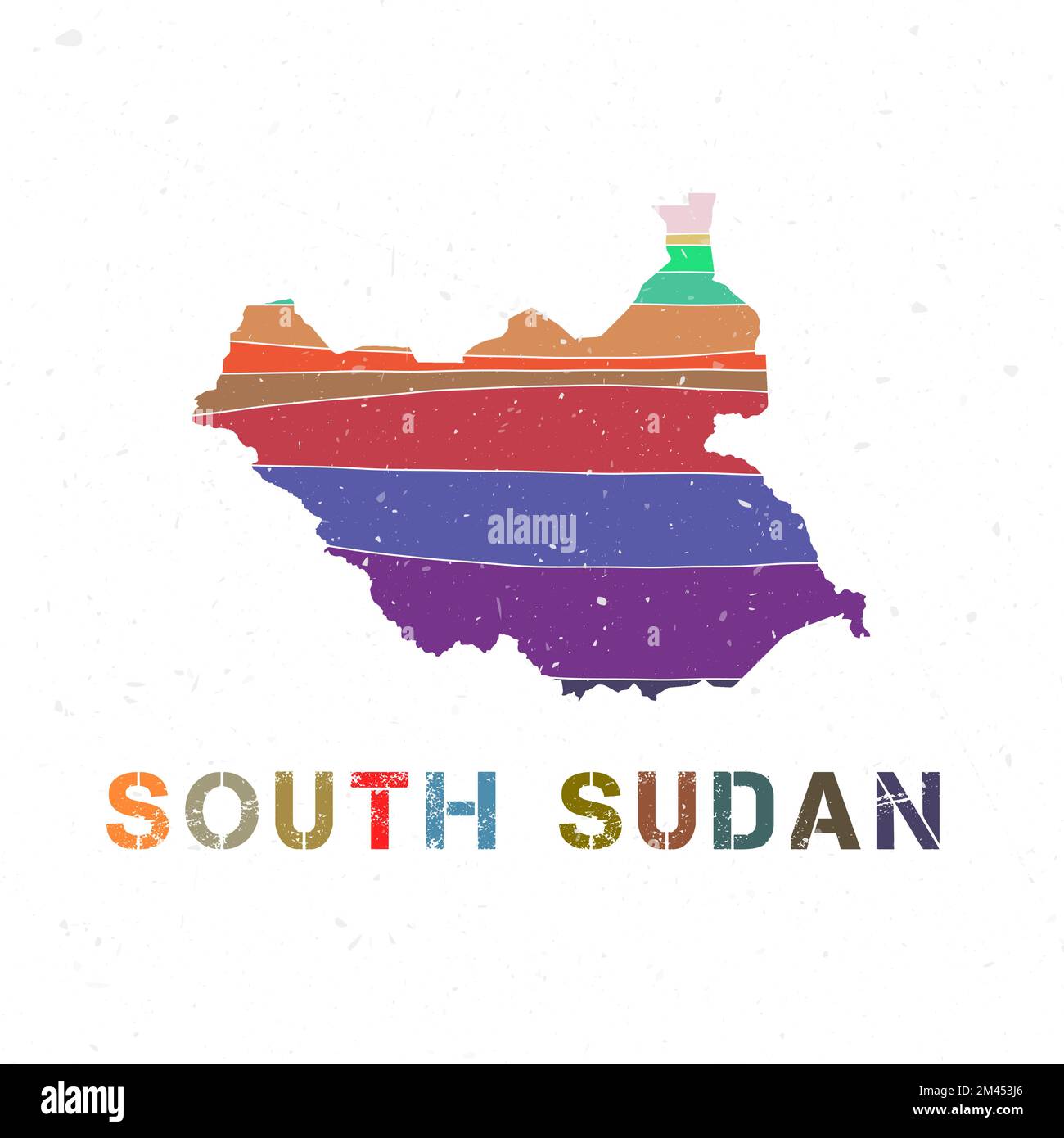 South Sudan map design. Shape of the country with beautiful geometric ...