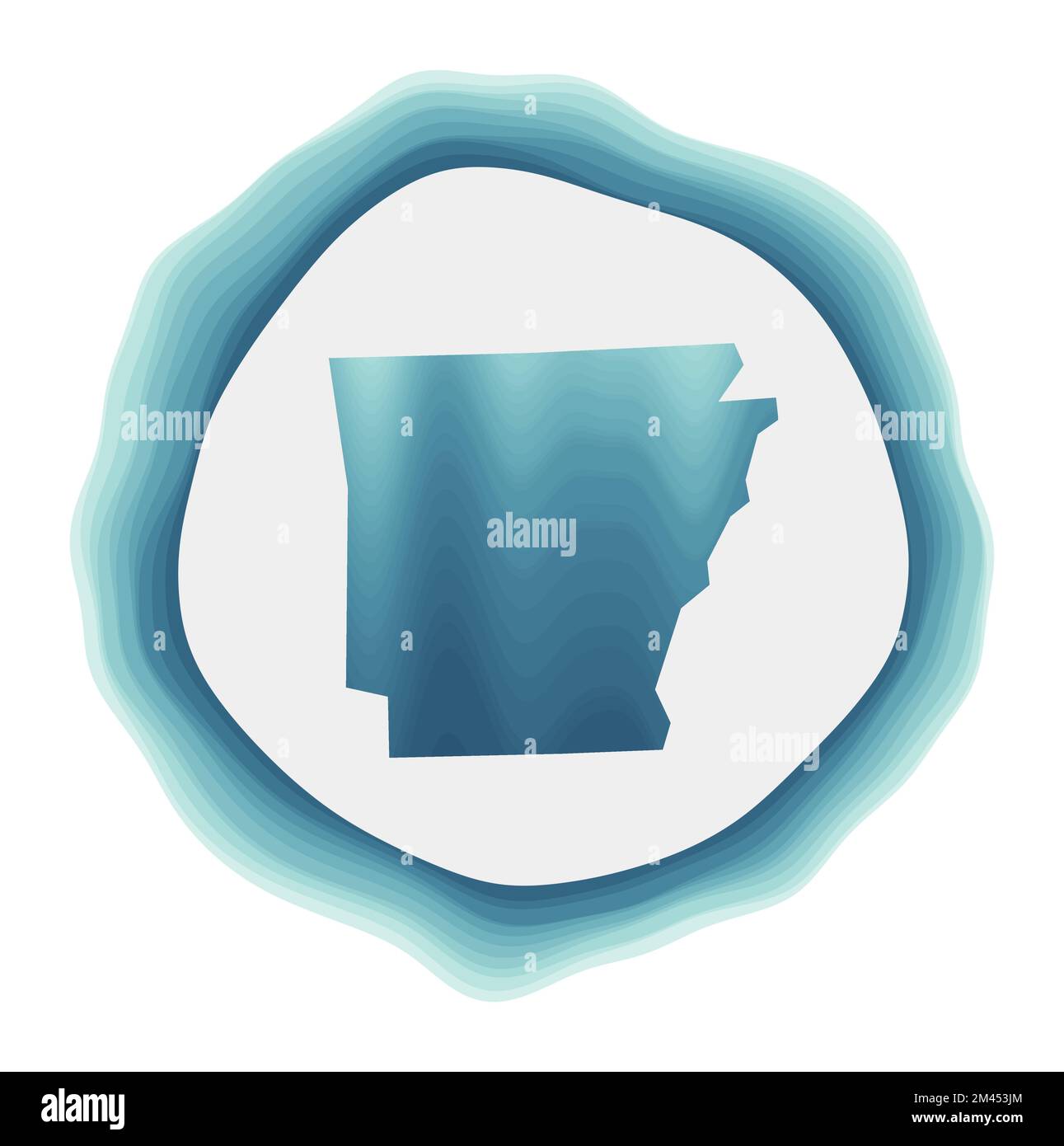 Arkansas logo. Badge of the US state. Layered circular sign around ...