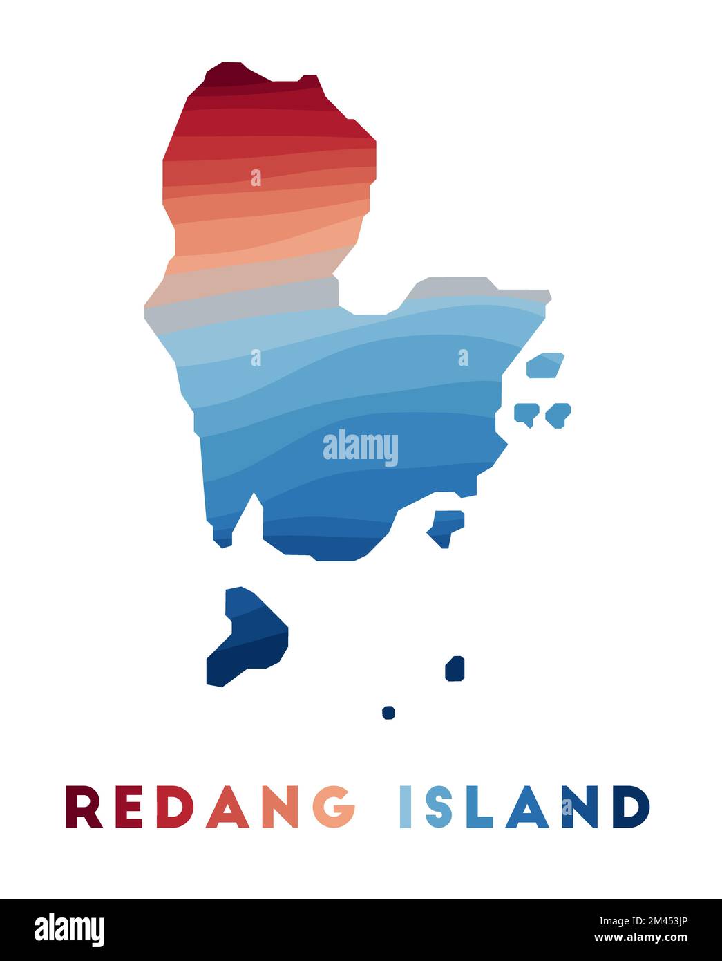 Redang Island map. Map of the island with beautiful geometric waves in ...