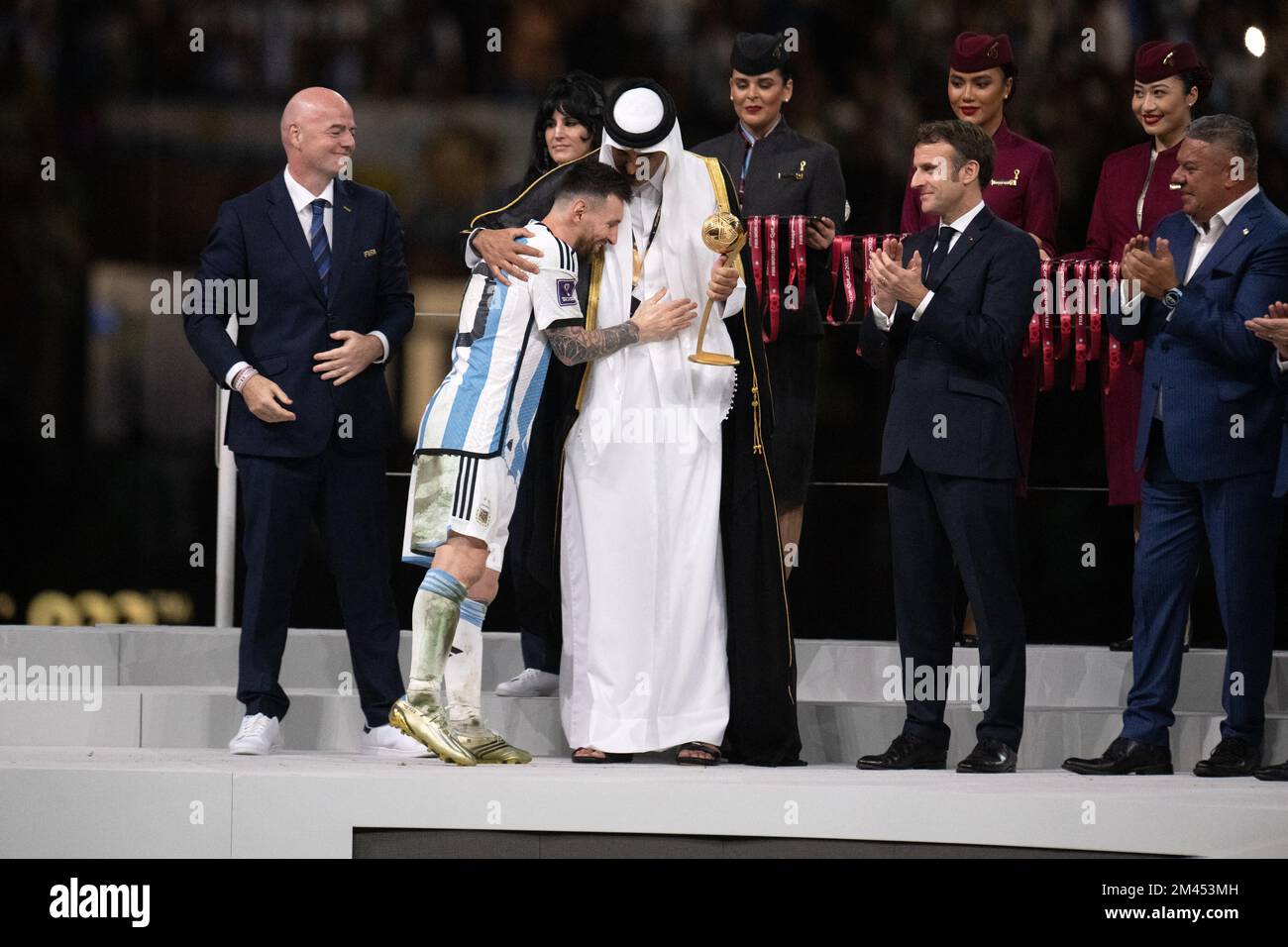 Lusail, Qatar, December 18, 2022. Qatar's Emir Sheikh Tamim bin Hamad ...