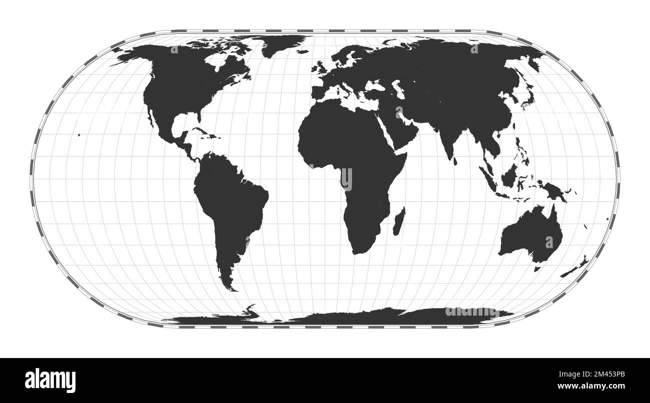 Vector world map. Eckert IV projection. Plain world geographical map ...