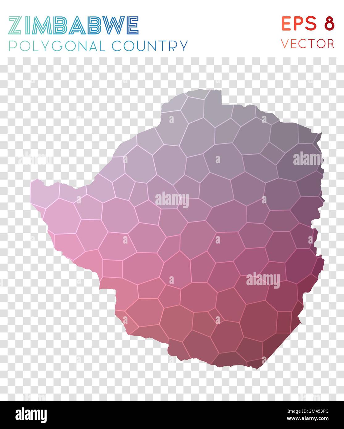 Zimbabwe polygonal map, mosaic style country. Fetching low poly style ...
