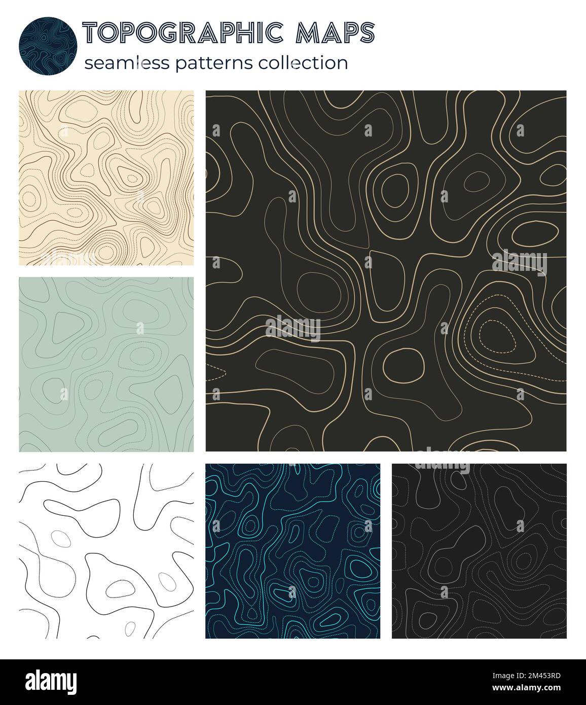Topographic maps. Beautiful isoline patterns, seamless design. Creative ...