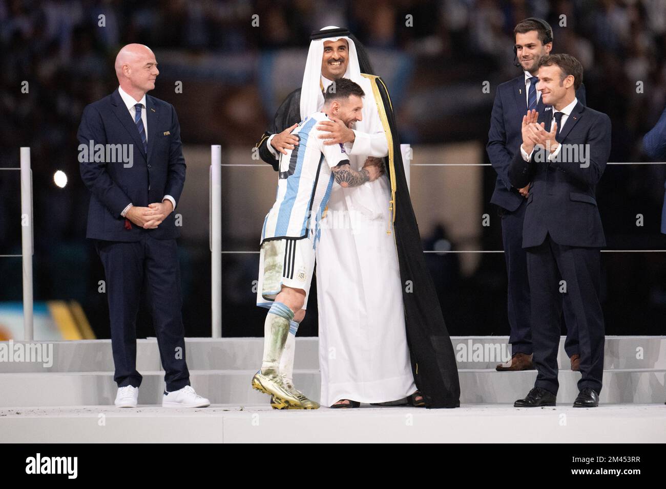 Lusail, Qatar, December 18, 2022. Qatar's Emir Sheikh Tamim bin Hamad ...