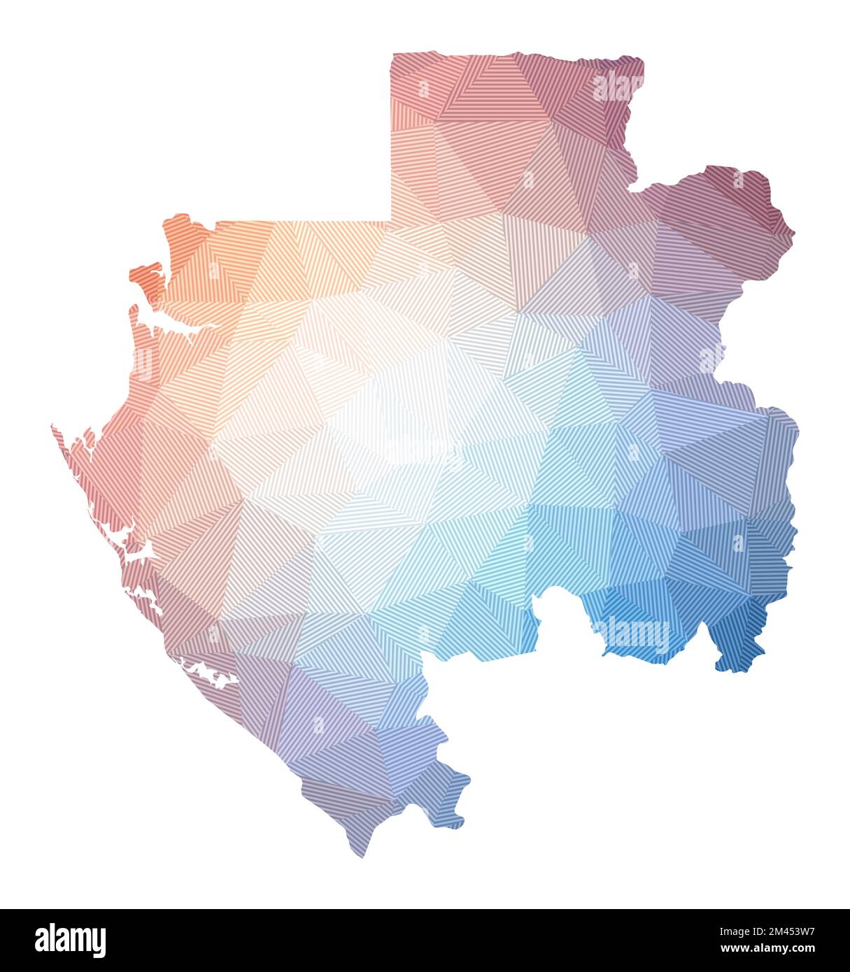 Map Of Gabon Low Poly Illustration Of The Country Geometric Design