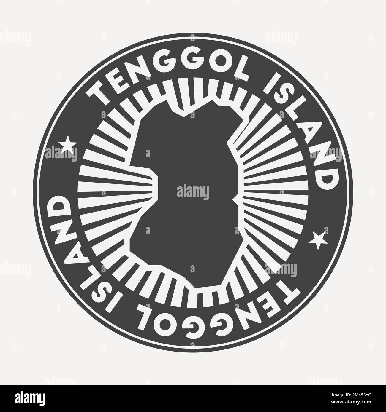 Tenggol Island round logo. Vintage travel badge with the circular name ...