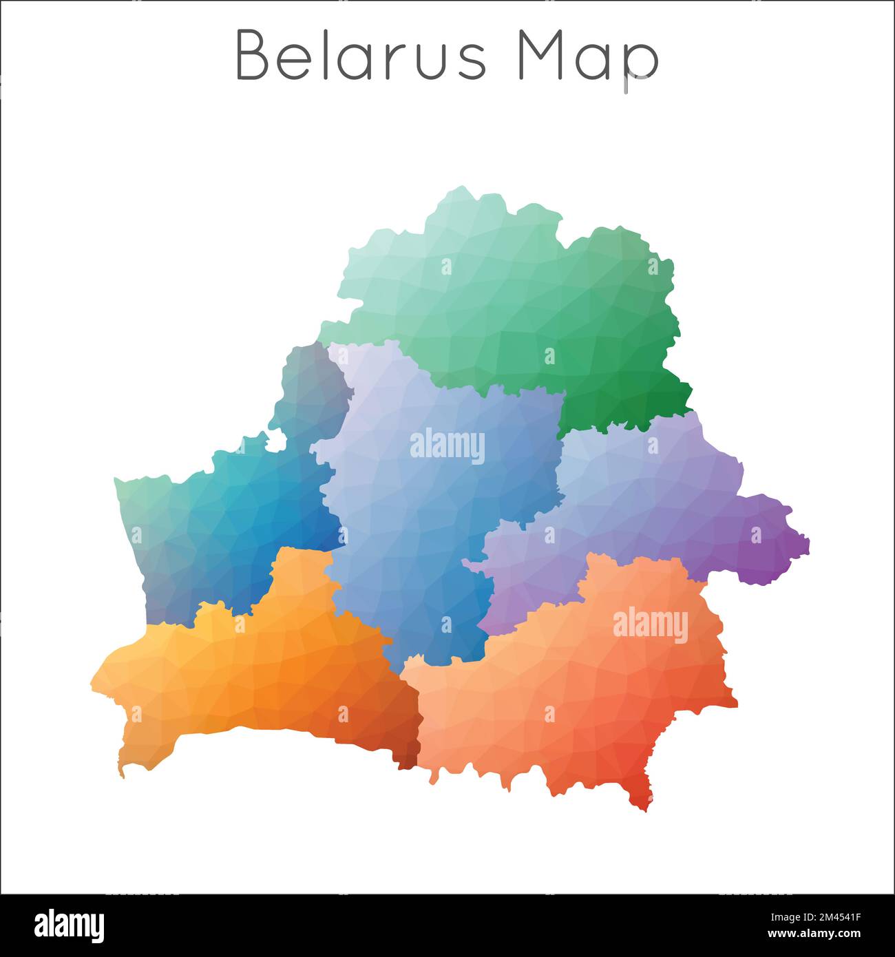 Low poly map of Belarus. Belarus geometric polygonal, mosaic style map ...