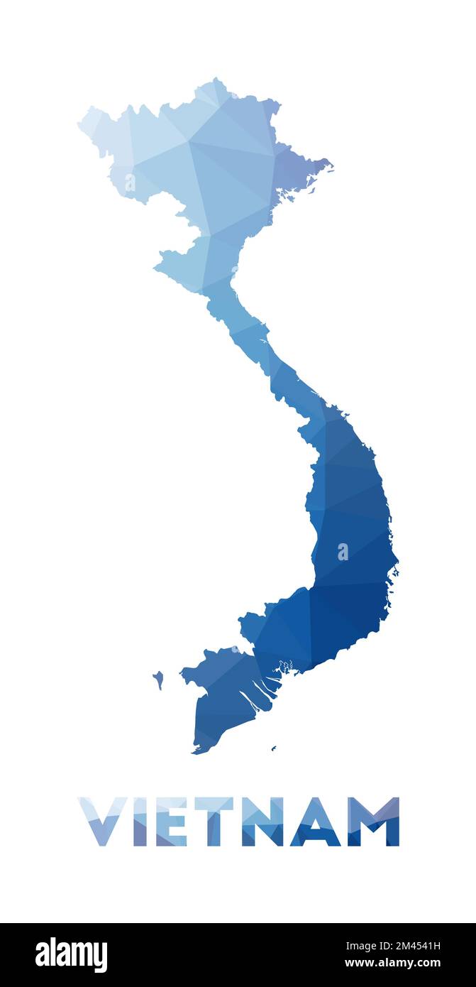 Low poly map of Vietnam. Geometric illustration of the country. Vietnam ...