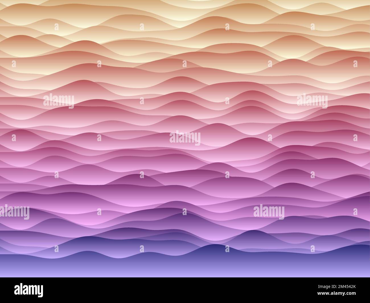 Abstract curves background. Smooth curves with gradients in sunset colors. Astonishing vector ...