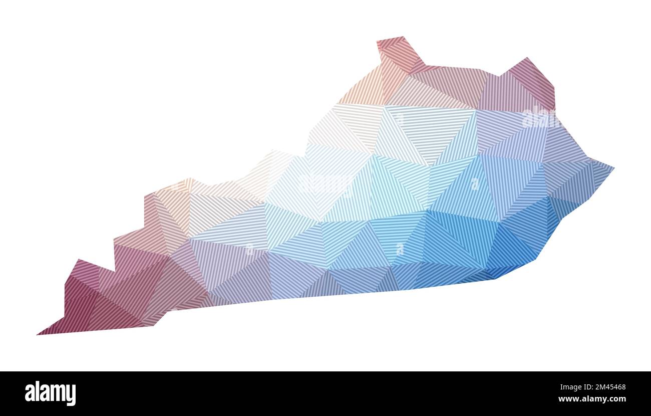 Map of Kentucky. Low poly illustration of the US state. Geometric ...