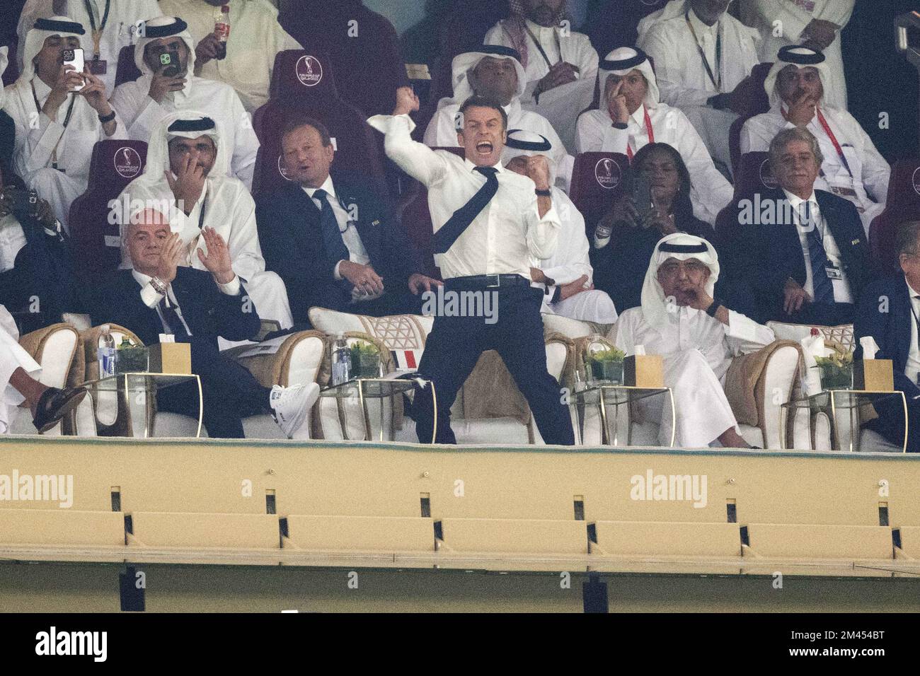 Doha, Qatar. 19/12/2022, French President Emmanuel Macron during the ...
