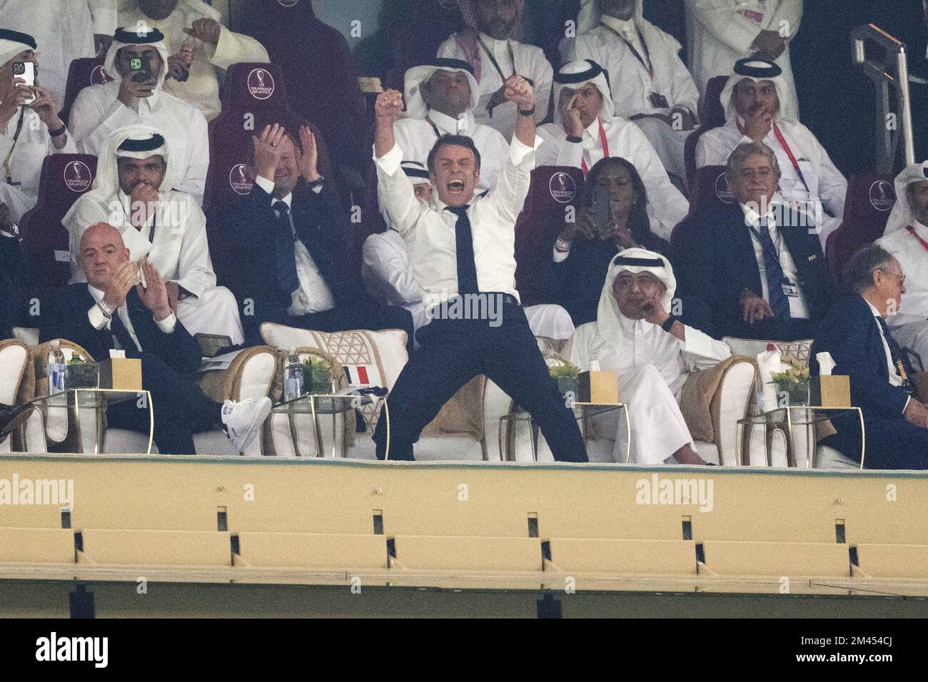 Doha, Qatar. 19/12/2022, French President Emmanuel Macron during the ...