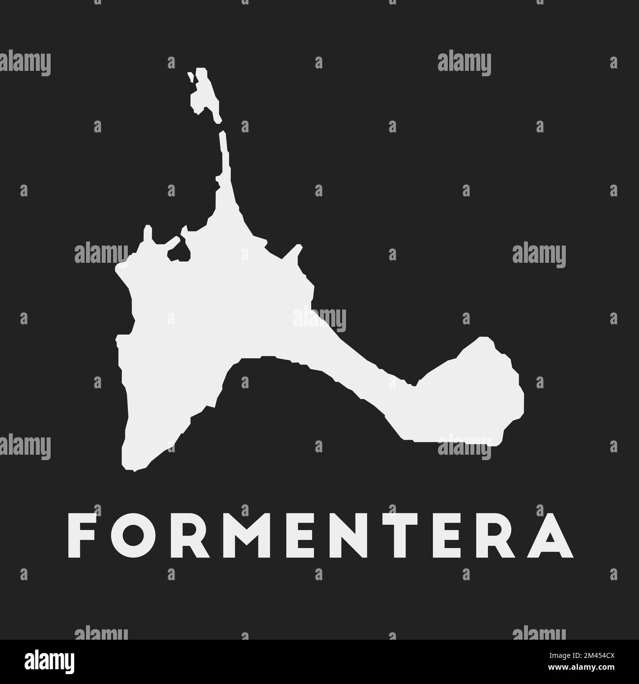 Formentera icon. Island map on dark background. Stylish Formentera map ...