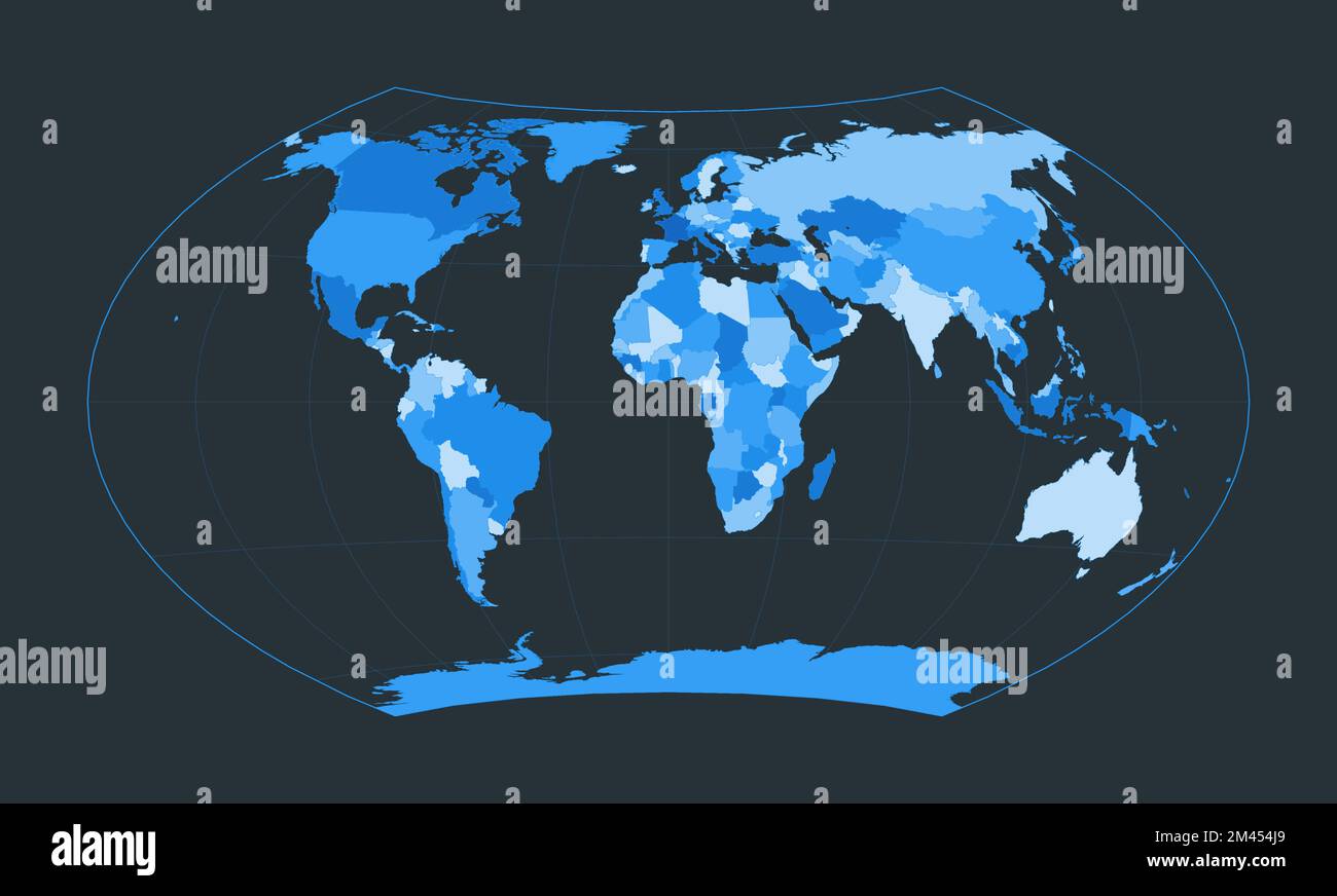 World Map. Wagner projection. Futuristic world illustration for your ...
