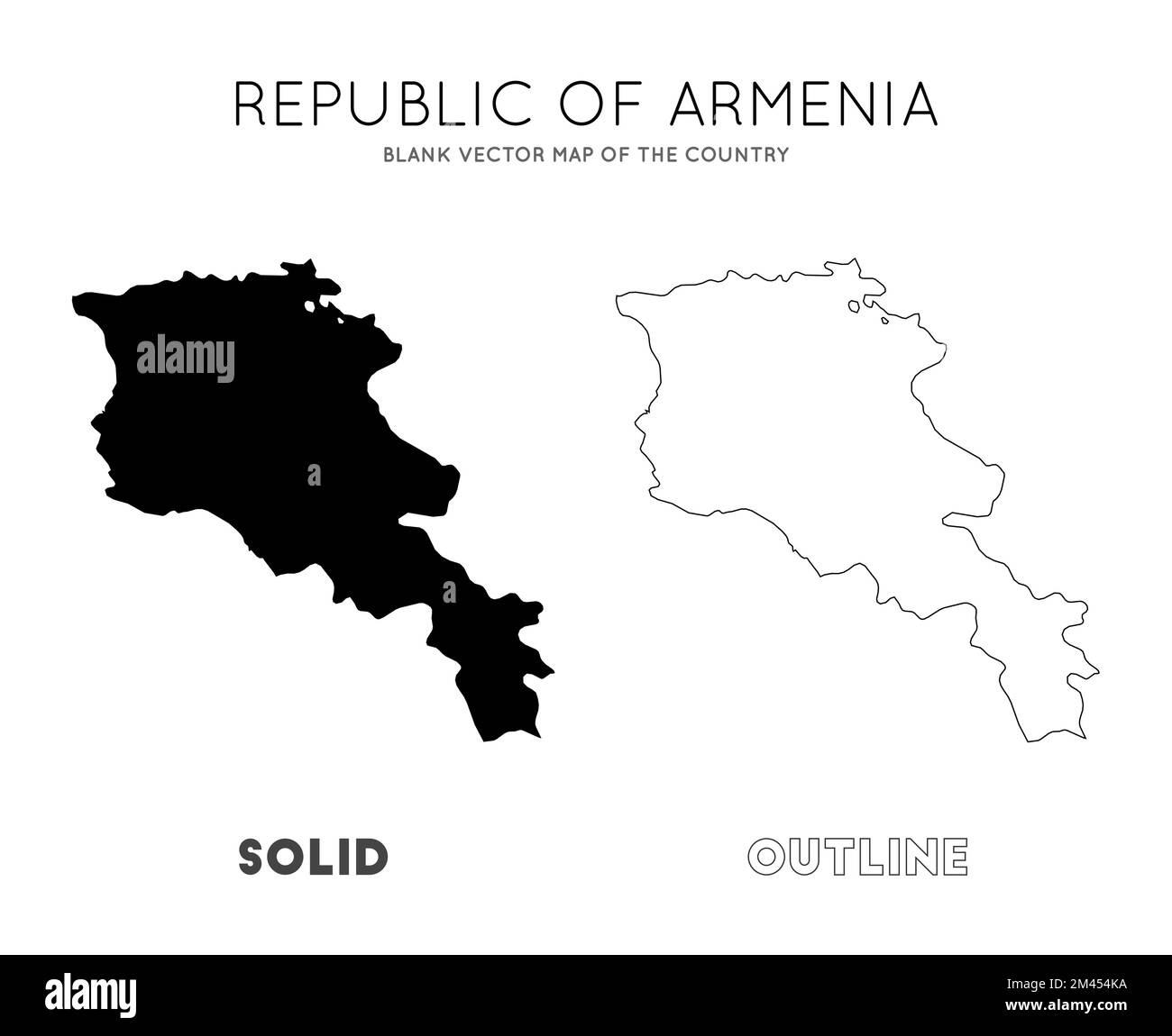 Armenia map. Blank vector map of the Country. Borders of Armenia for ...